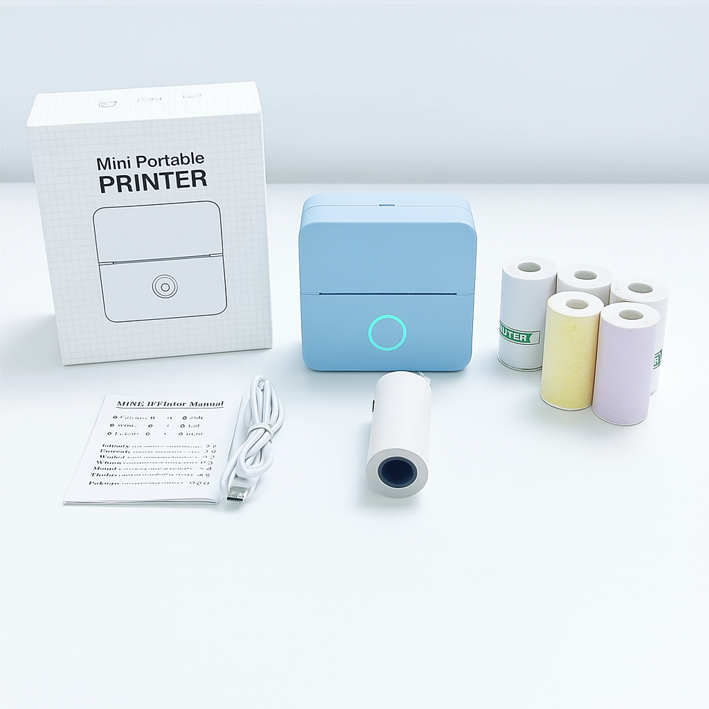 Portable Bluetooth Receipt Printer – Mobile & Desktop Compatible - Blue ...