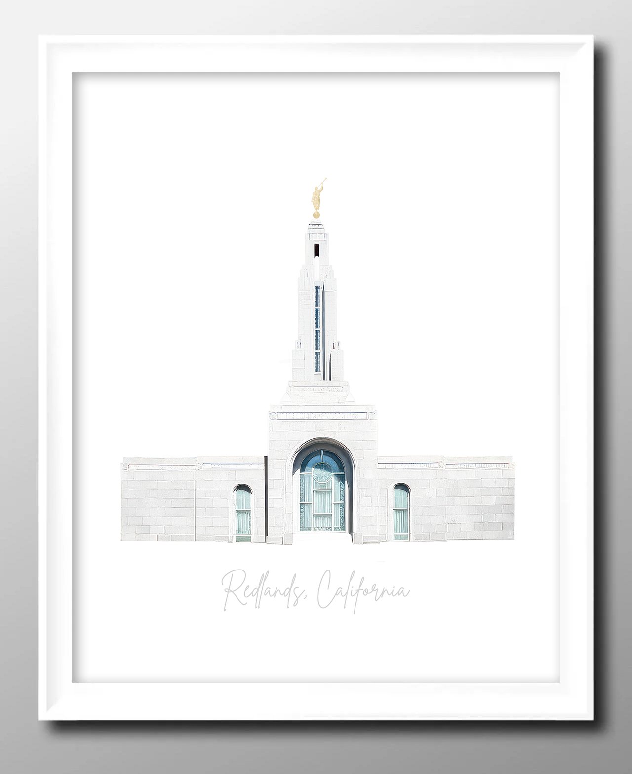 Redlands, California LDS Temple Watercolor Print | Physical Print ...