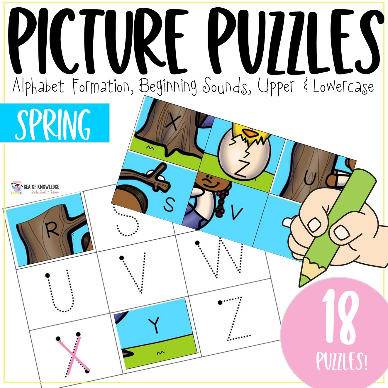 Letter Identification and Sounds Activities | Mystery Pictures | Spring ...