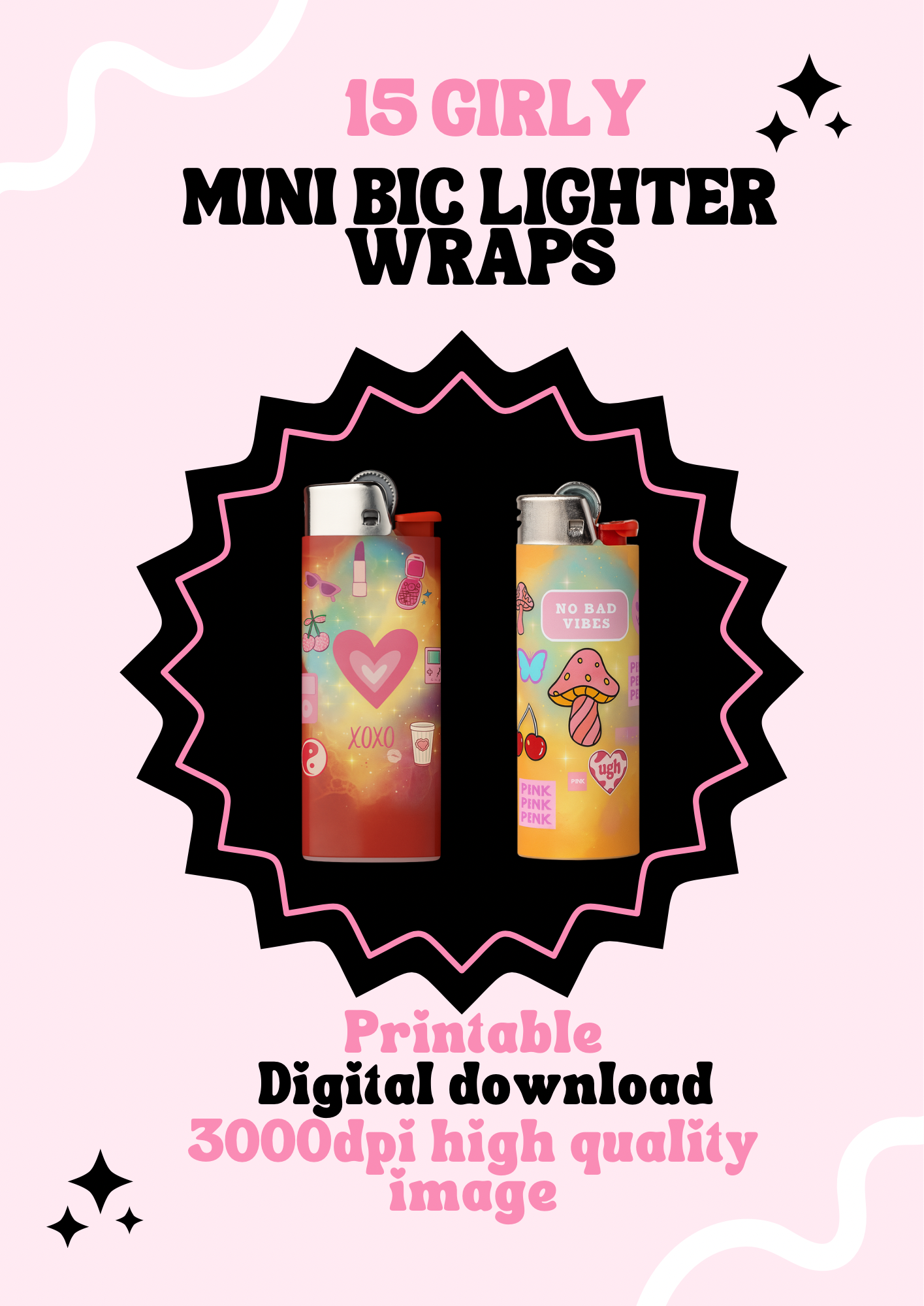 15 Girly Mini Bic Lighter Wraps - Payhip