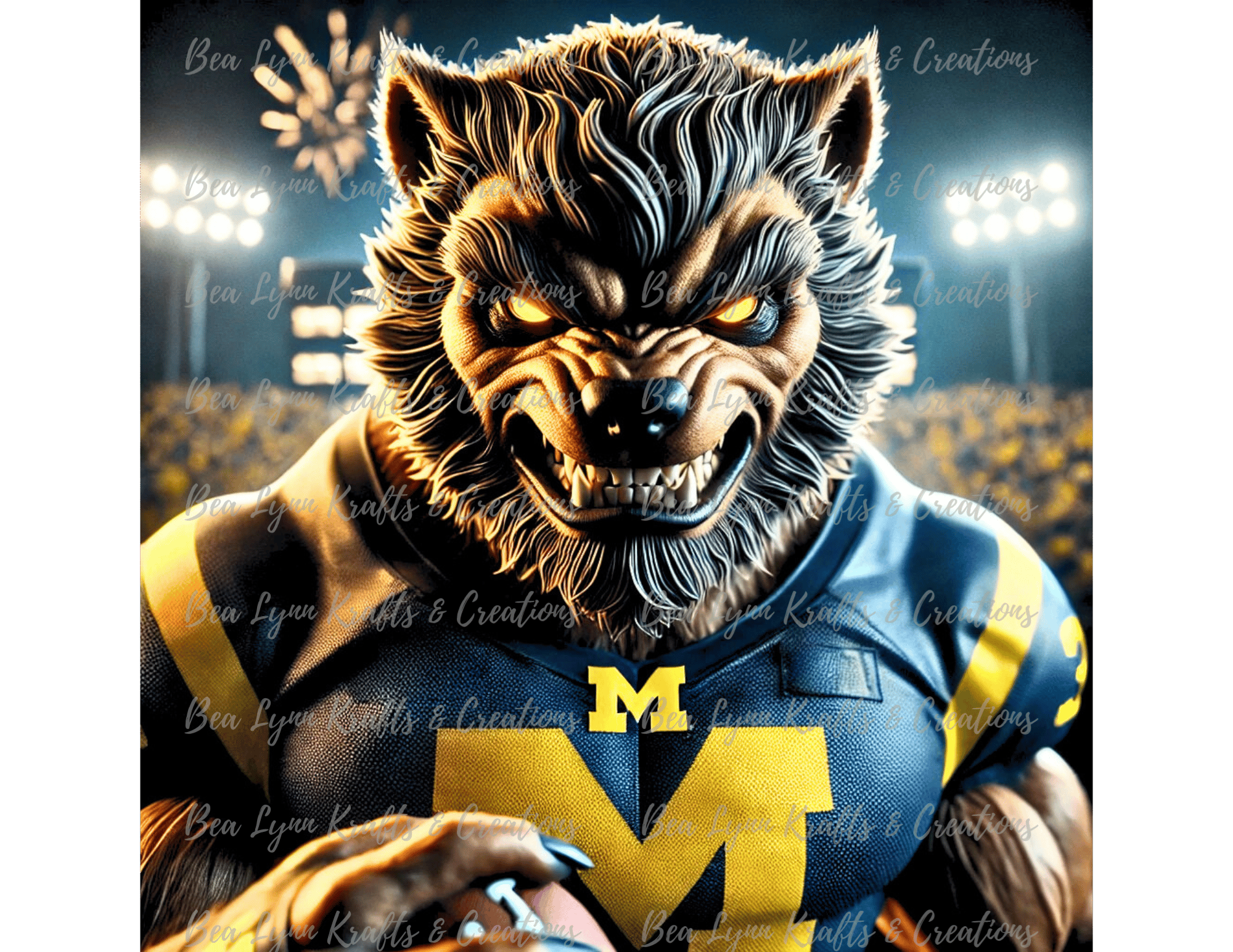 Savage U of M Wolverine Mascot PNG – Intense Game Day Beast with ...
