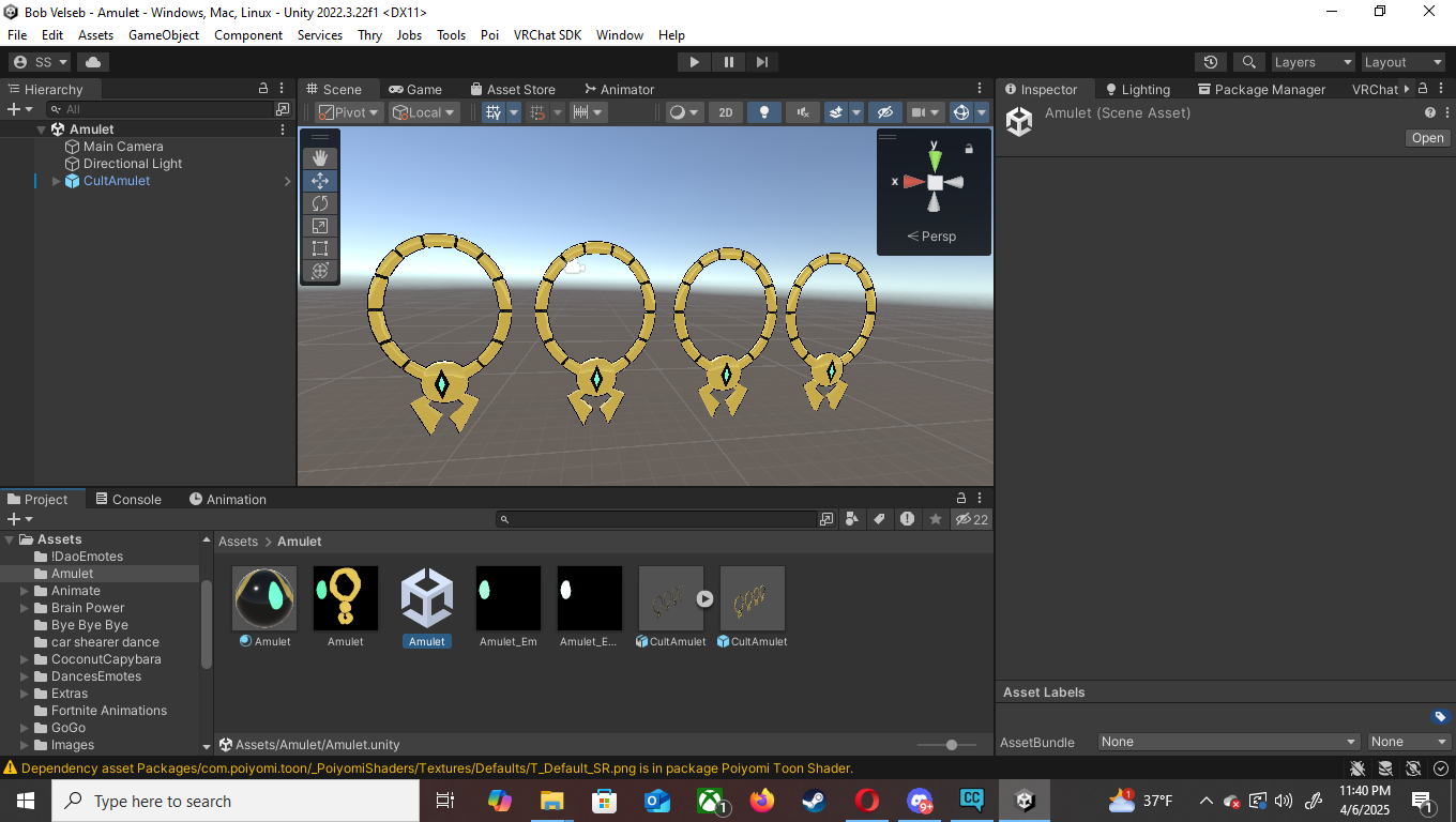 Spooky Month - Cult Of Eyes Amulet (VRChat Model Asset) - Payhip