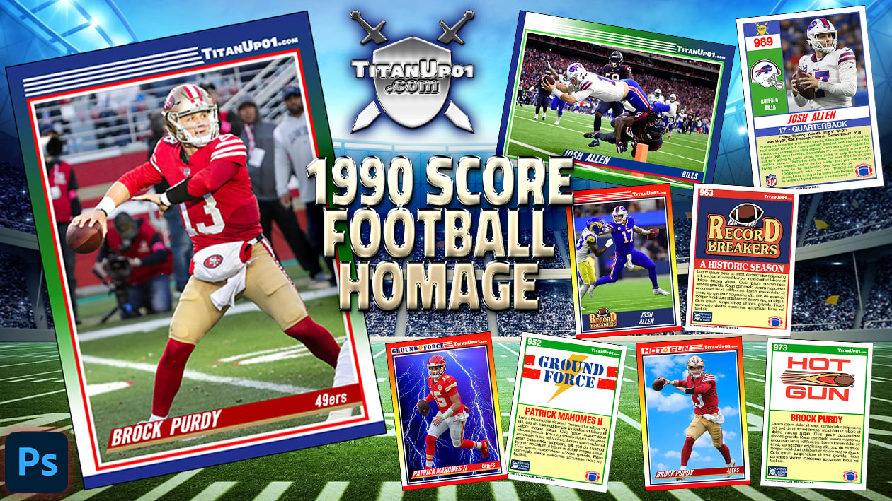 1990 Score Football Homage Photoshop PSD Templates