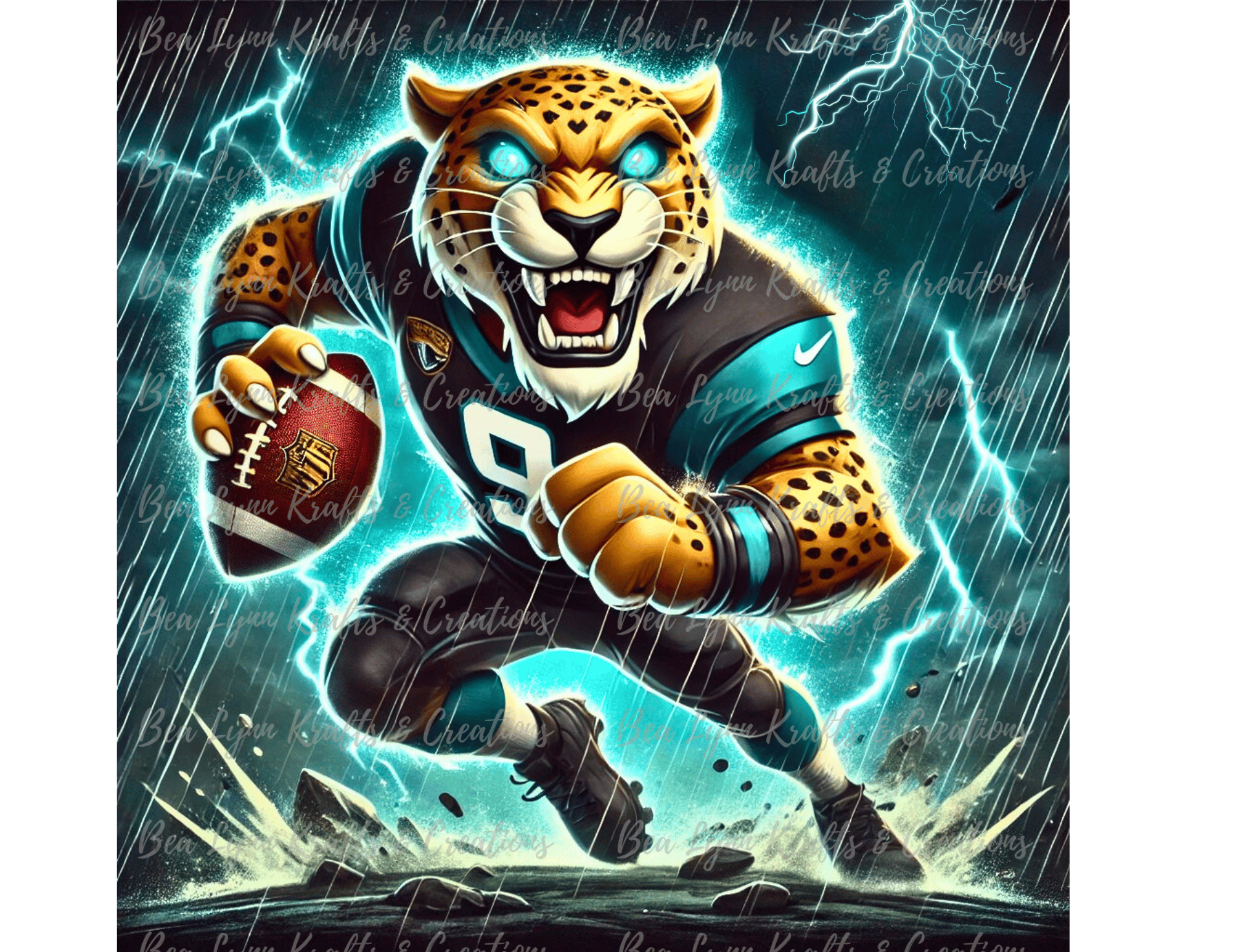 Explosive Jacksonville Jaguars Mascot PNG | Running with Football in ...