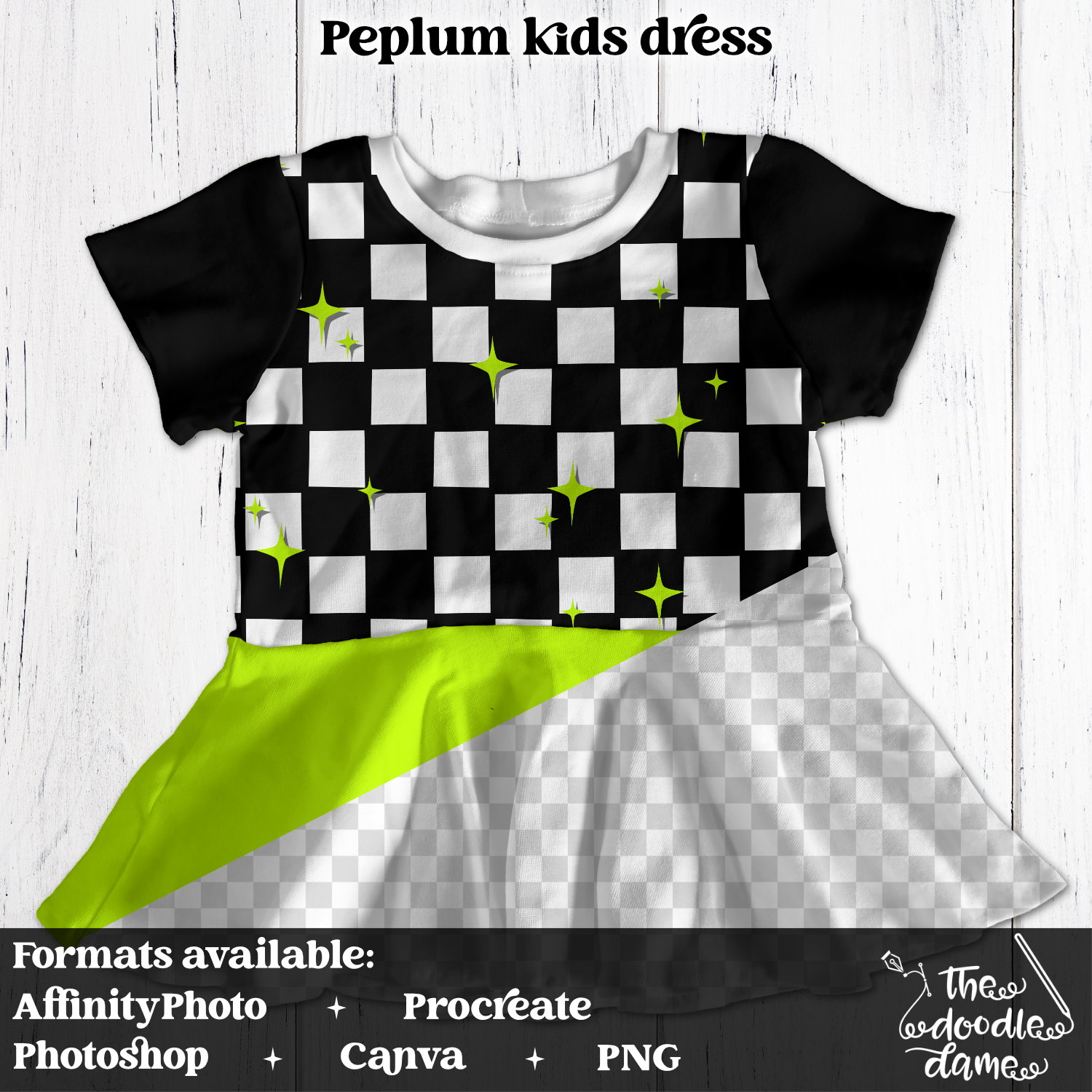 Peplum kids dress mockup - multiple formats
