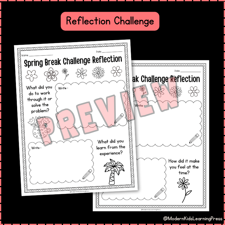 What Did You Do Over Spring Break - Reflection, Snapshots, Drawing, No-Prep