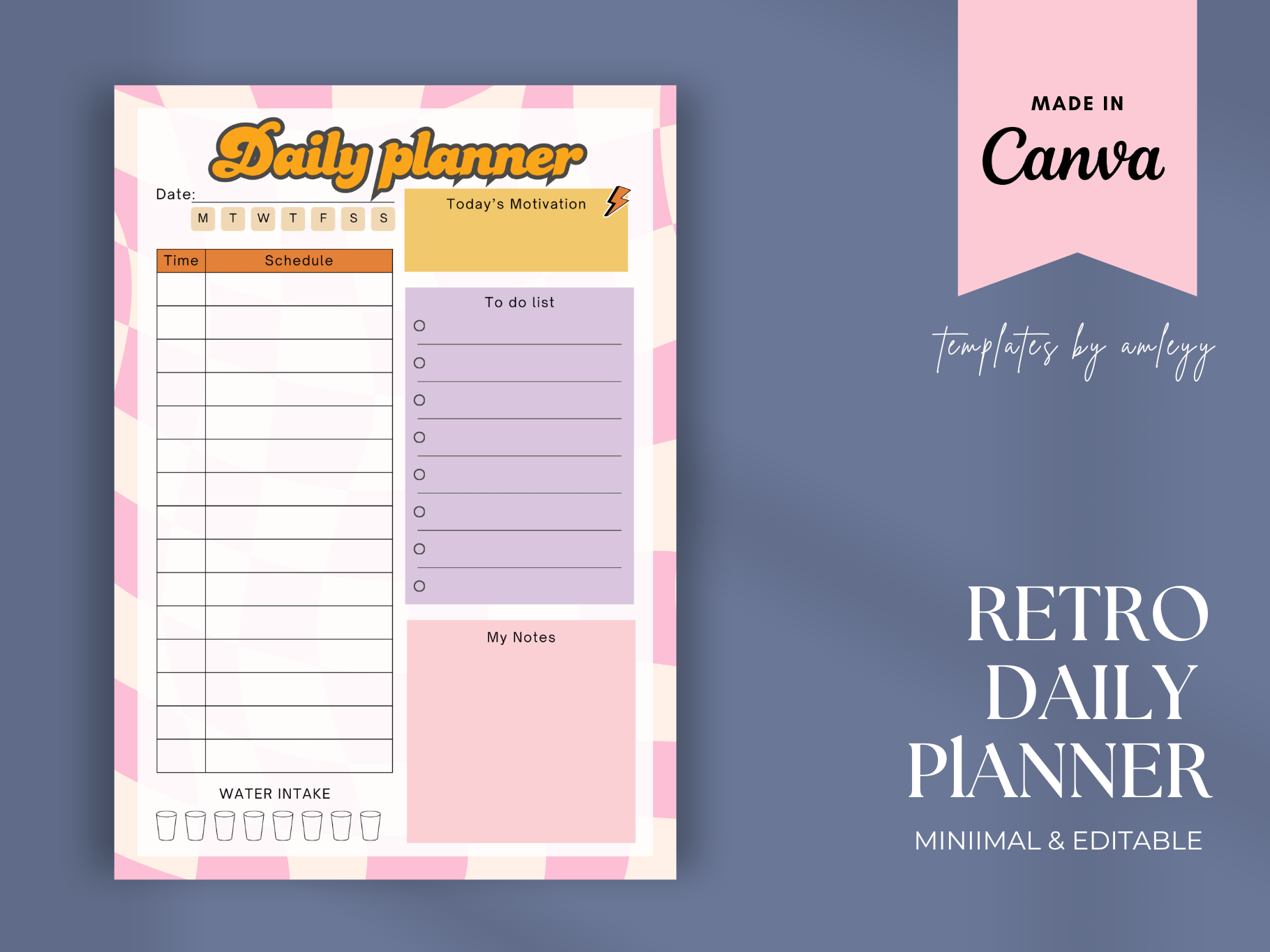Retro Daily Planner Template - Vintage-Inspired Daily Organizer for ...