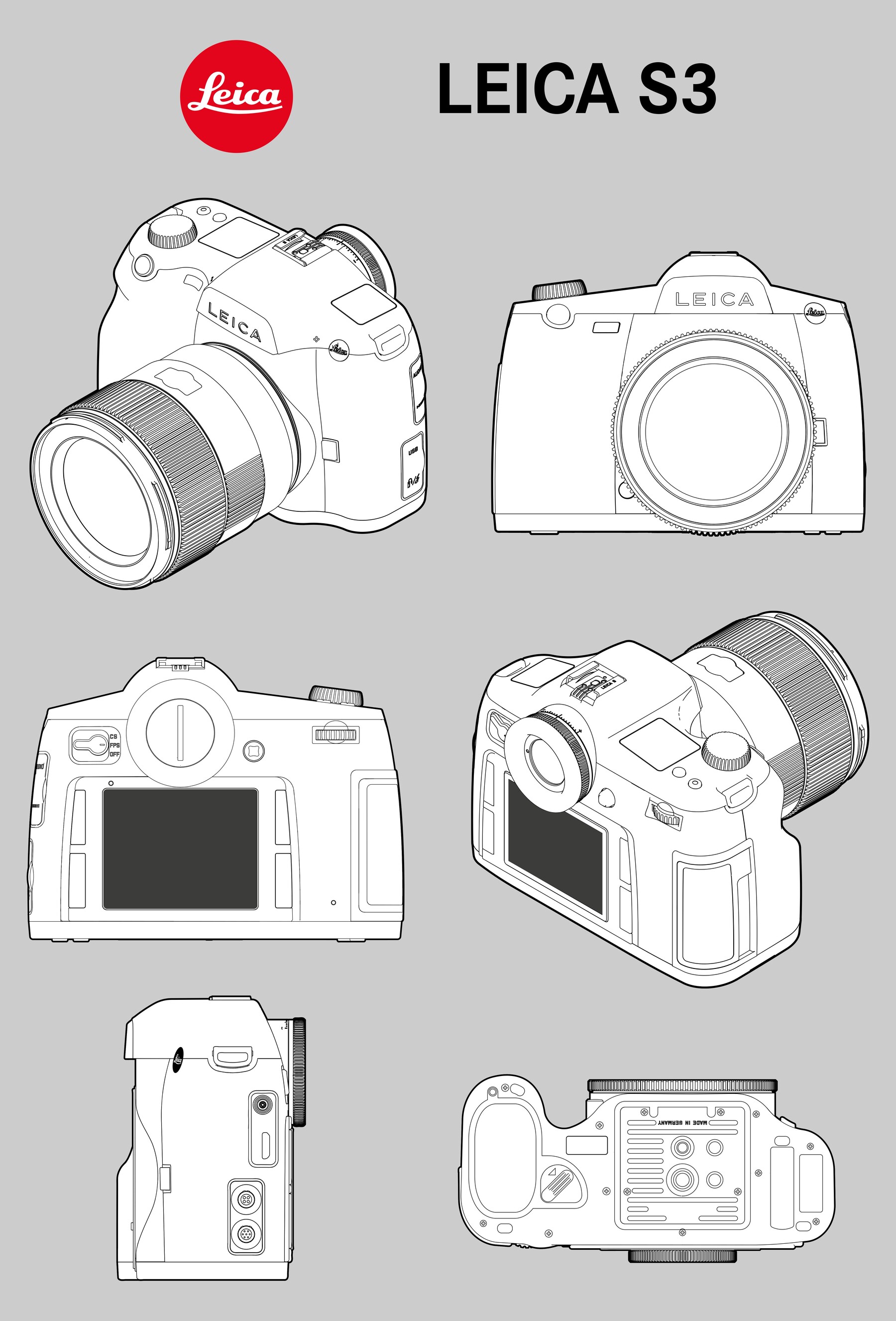 Leica S3 Camera Blueprint SVG PDF EPS Vector Drawing - Payhip