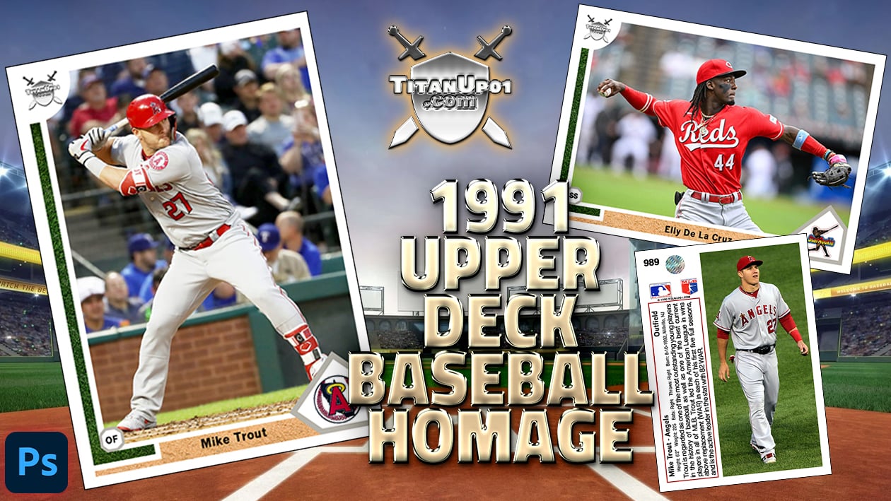 1991 Upper Deck Baseball Homage Photoshop PSD Templates
