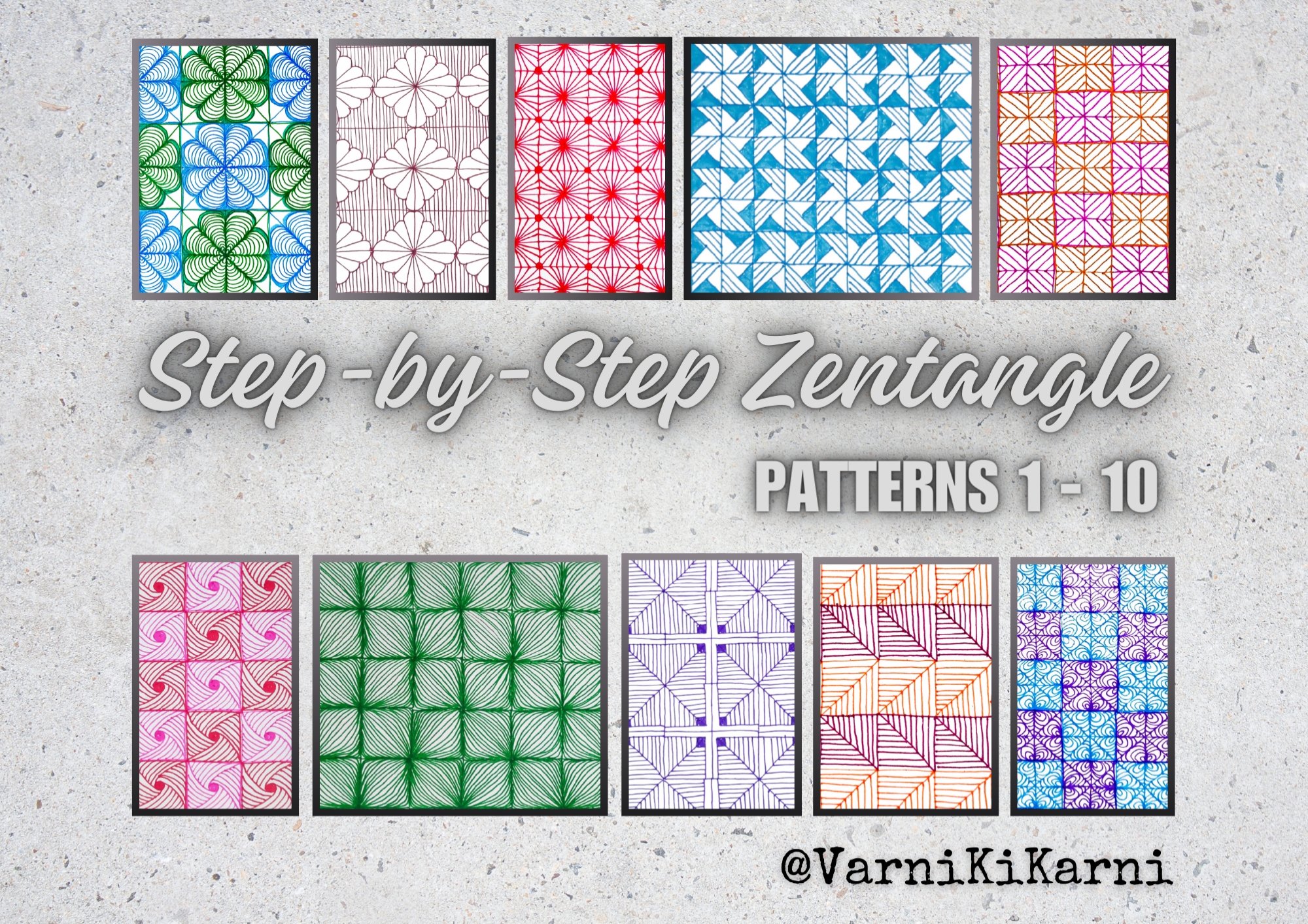 Step-by-Step Zentangle: Patterns 11 - 20 : Portrait - Payhip