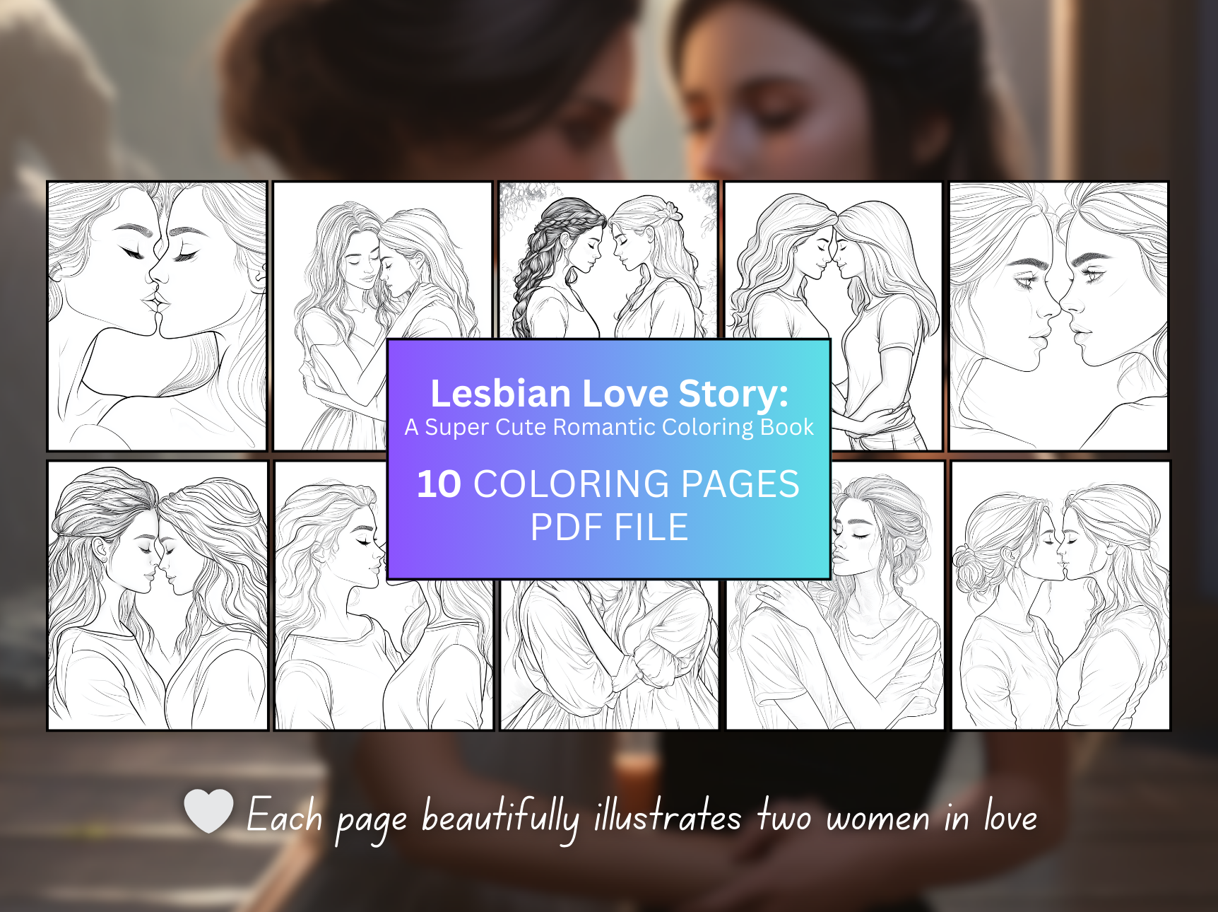 Lesbian Love Story: A Romantic Coloring Book - Payhip