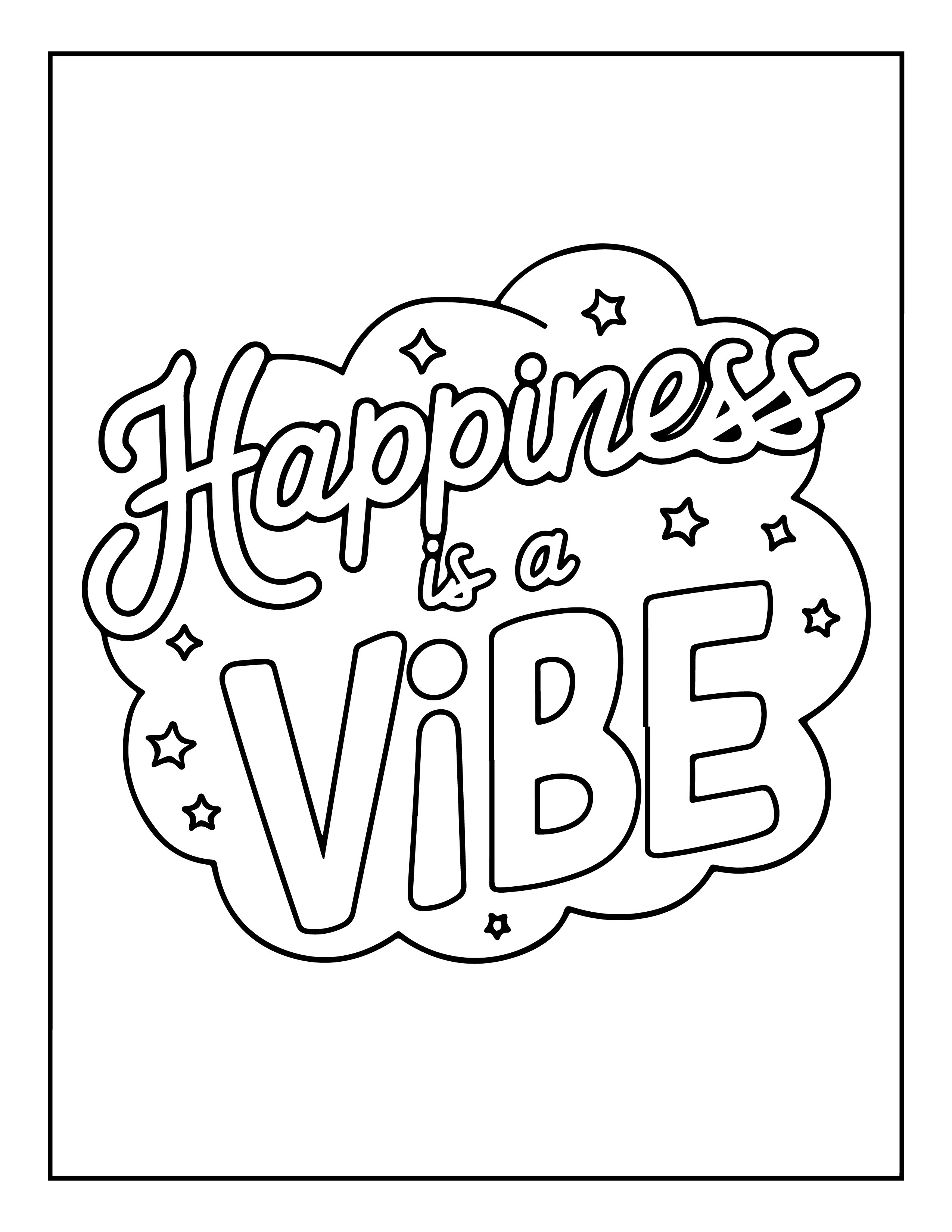Good Vibes Coloring Pages for Teens – Printable Positive Quotes & Fun ...