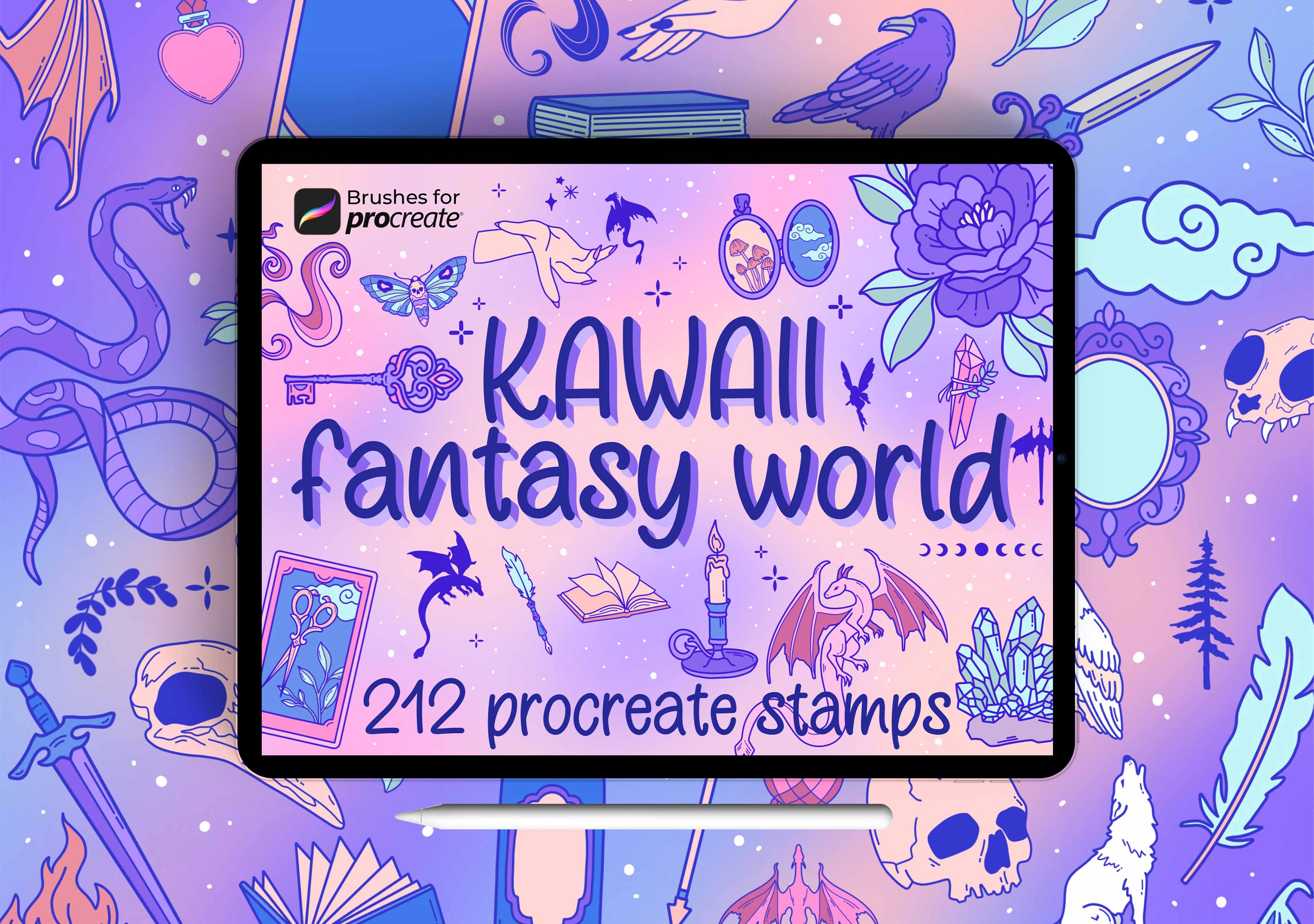 210 procreate kawaii fantasy stamps - Payhip