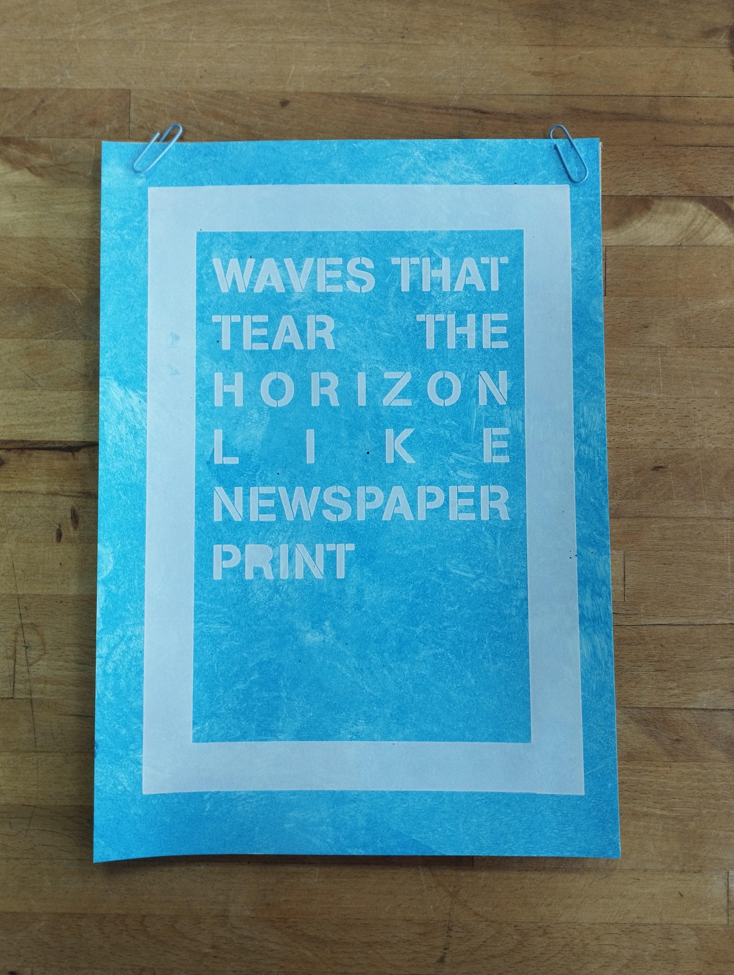 "Waves That Tear The Horizon Like Newspaper Print" - Limited Screen Print - Payhip