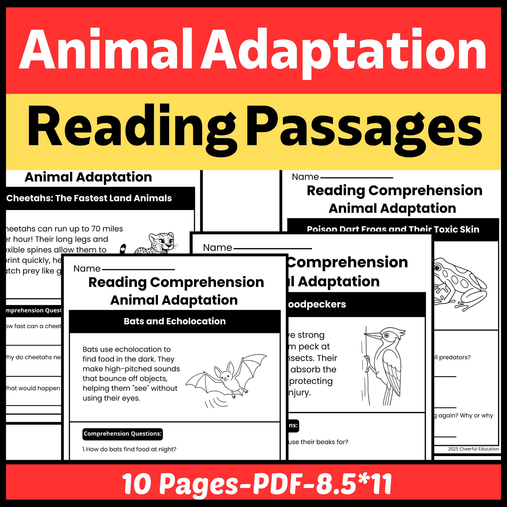 Animal Adaptation Reading Passages - Fun Science Lessons for Grades 1-3 ...