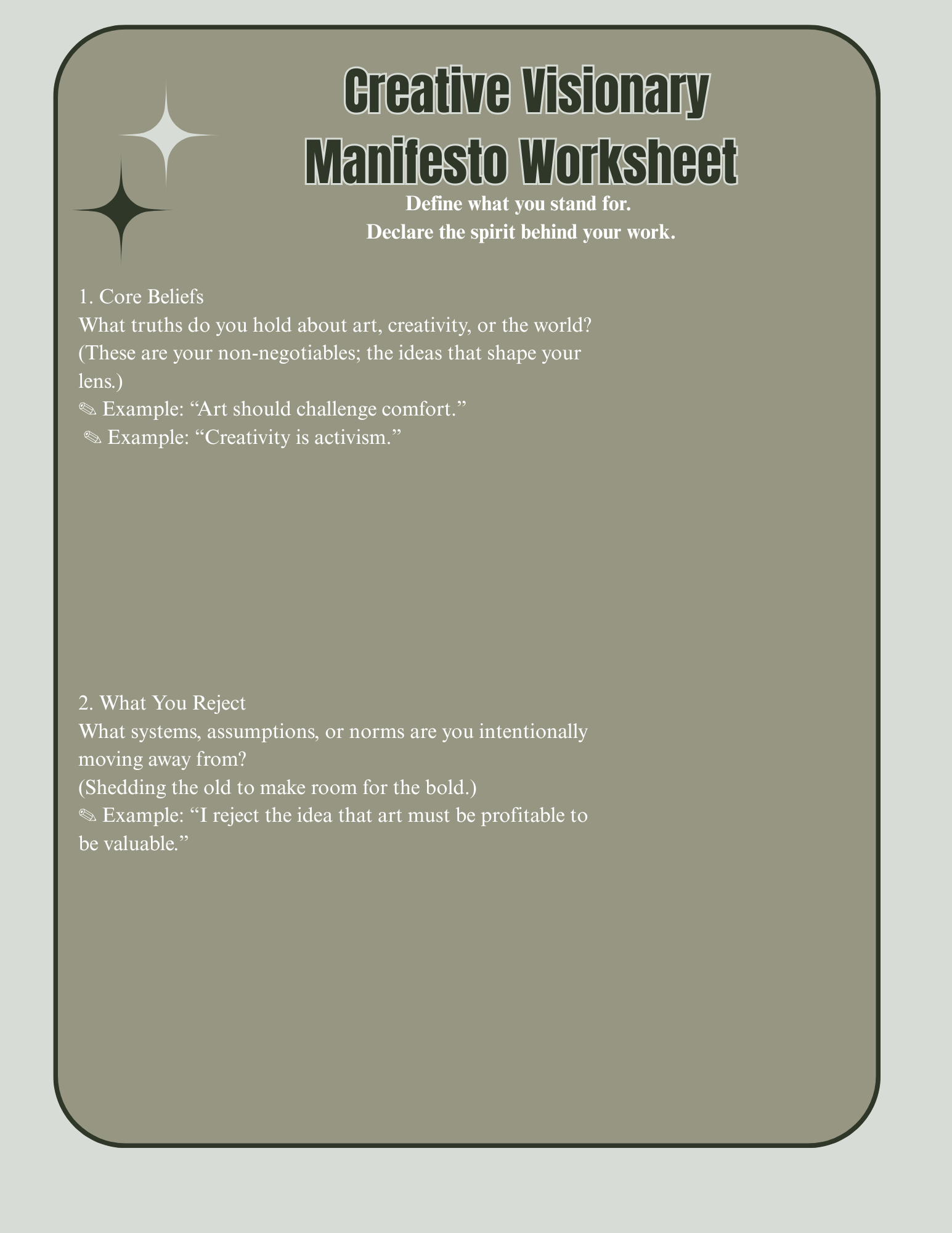 Creative Visionary Manifesto Worksheet - Payhip