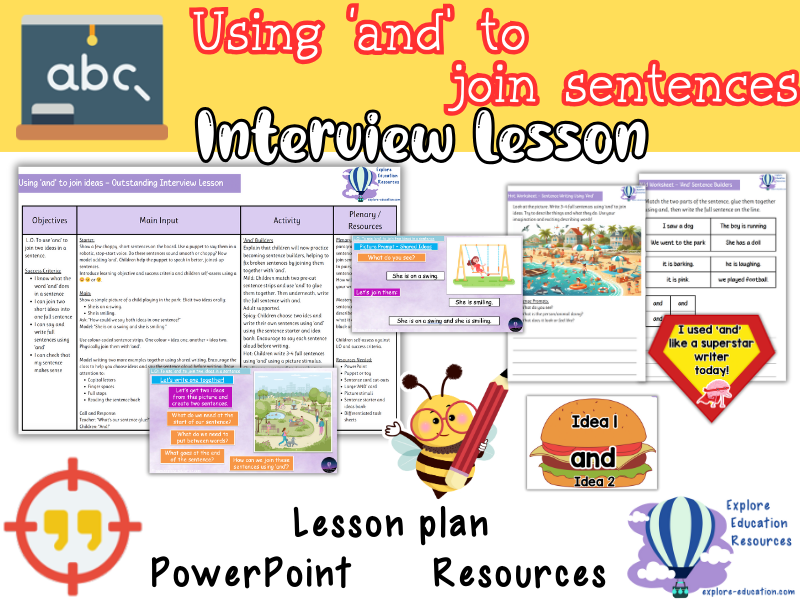 Interview Writing Lesson – Using ‘and’ to Join Ideas for KS1 / Grades 1-2