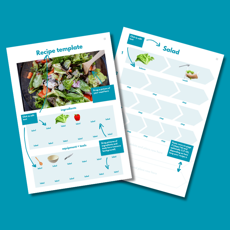 Visual recipe template - for older kids or adults