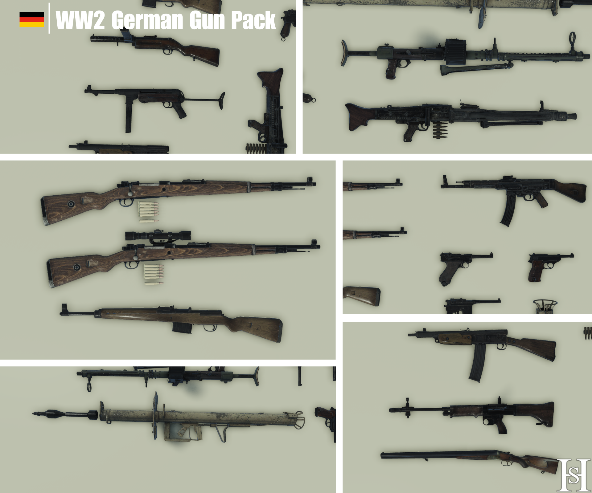 WW2 German Gun Pack PBR - Payhip