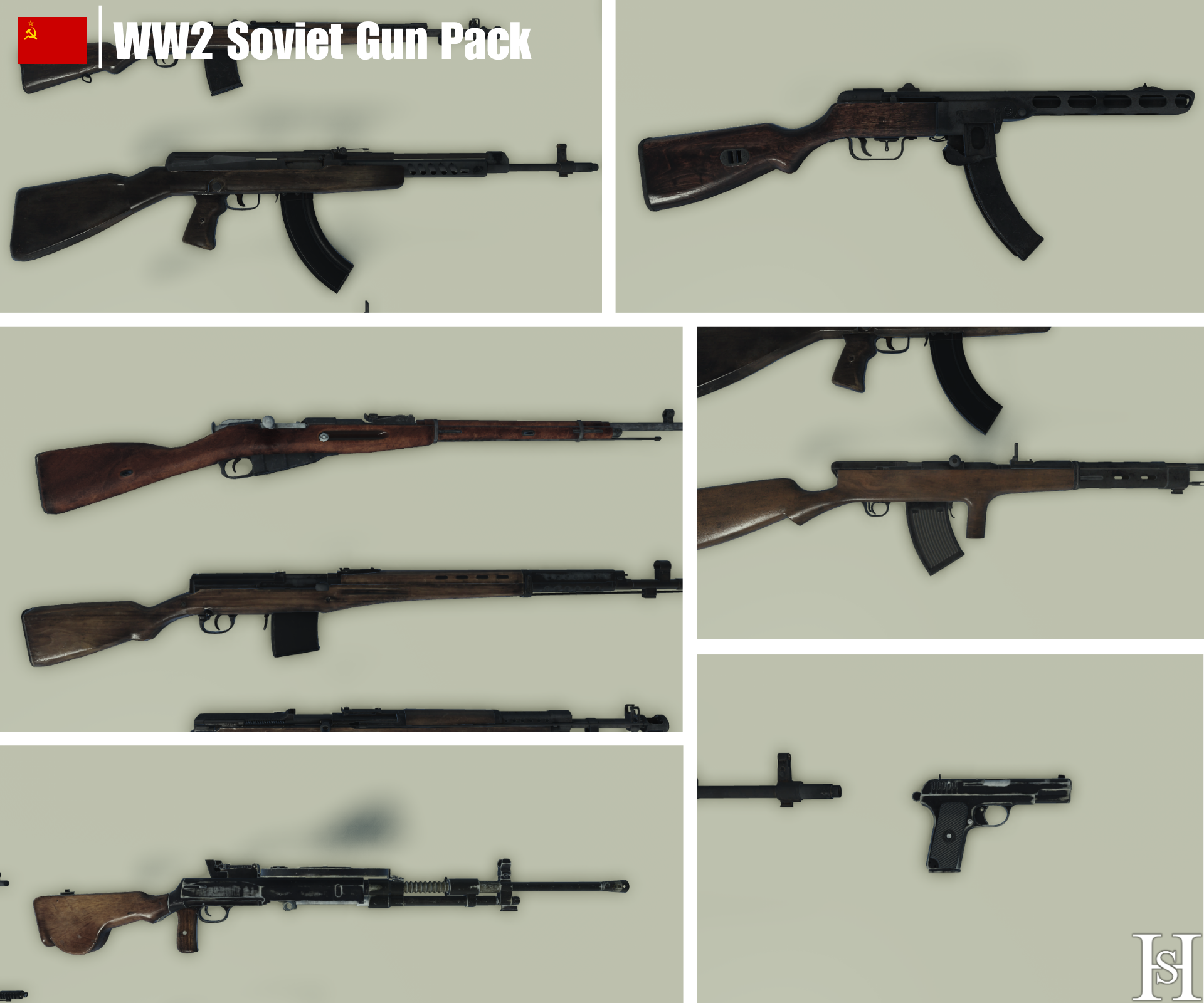 WW2 Soviet Gun Pack PBR - Payhip