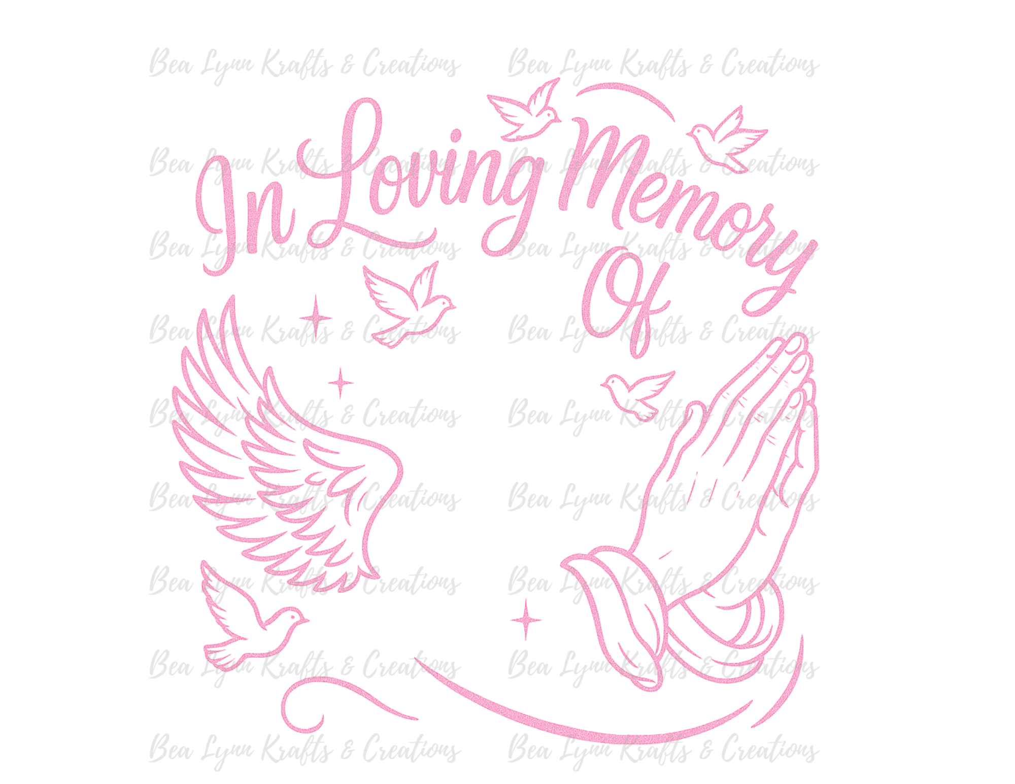 In Loving Memory – Pink Memorial Transparent & White Background PNG ...