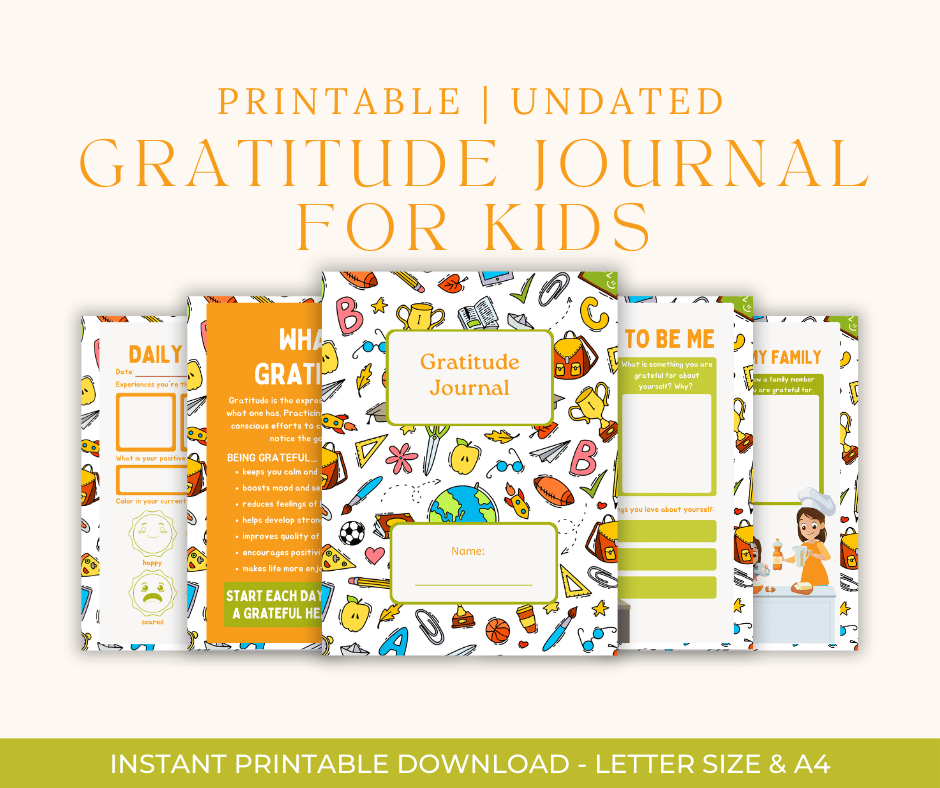 Printable Kids Gratitude Journal – A Heartwarming Daily Practice for ...