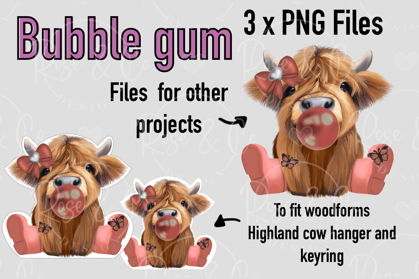 Bubble gum Highland Cow - Payhip