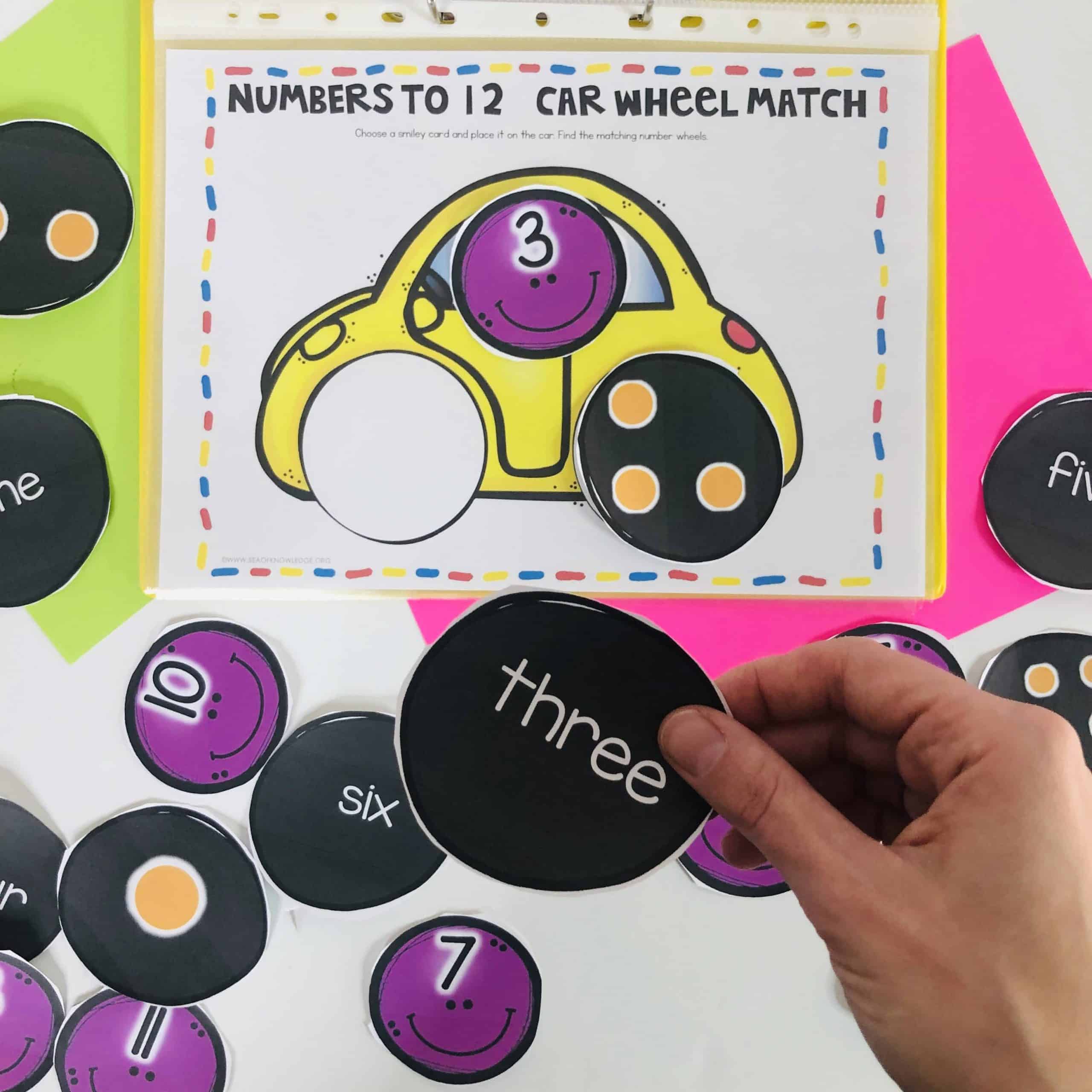 Car Wheel Number Sense Match | Busy Book Numbers Activity (PDF ...