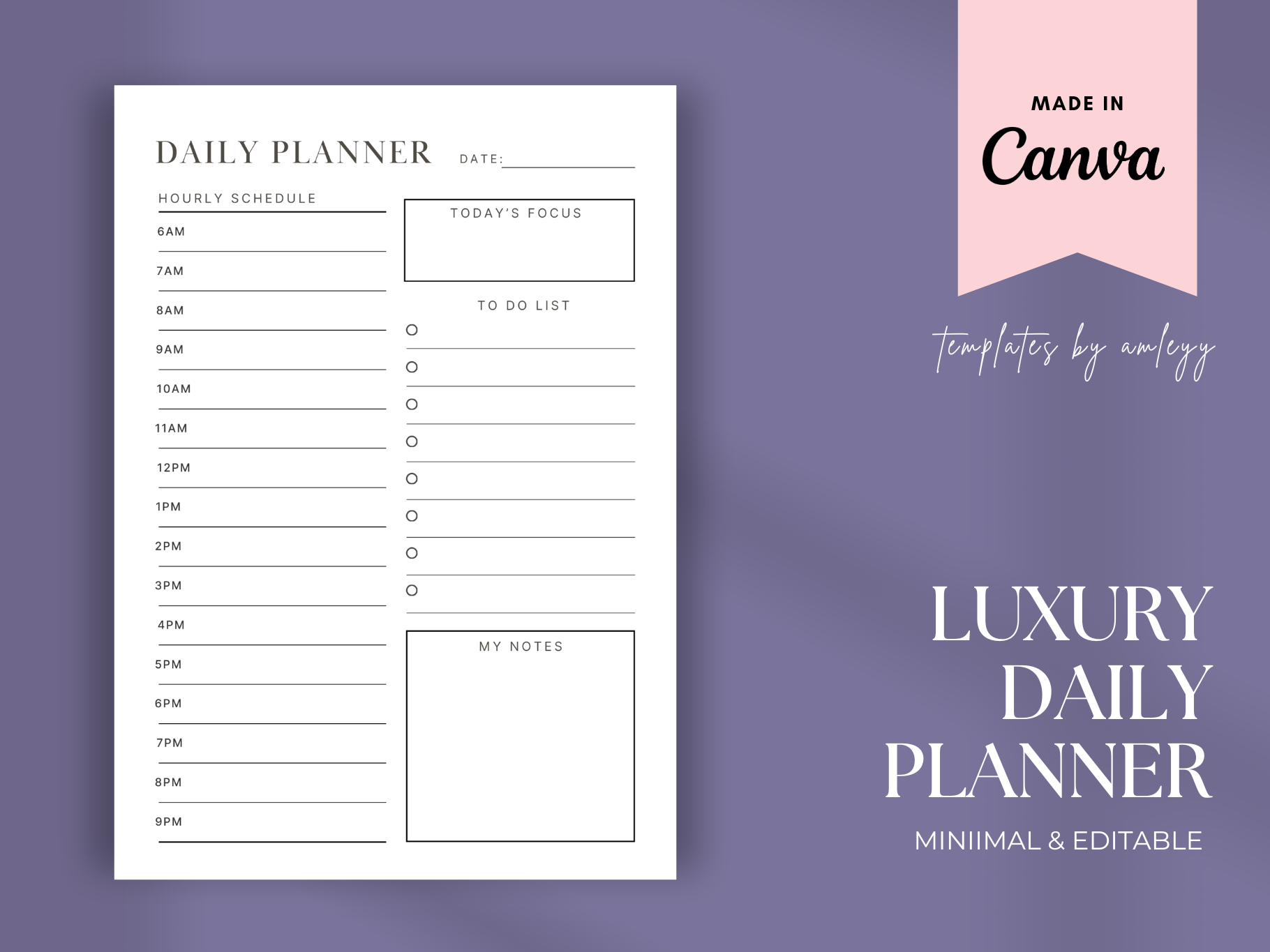 Minimal Monthly Planner Template Canva | Editable Monthly Overview - Payhip