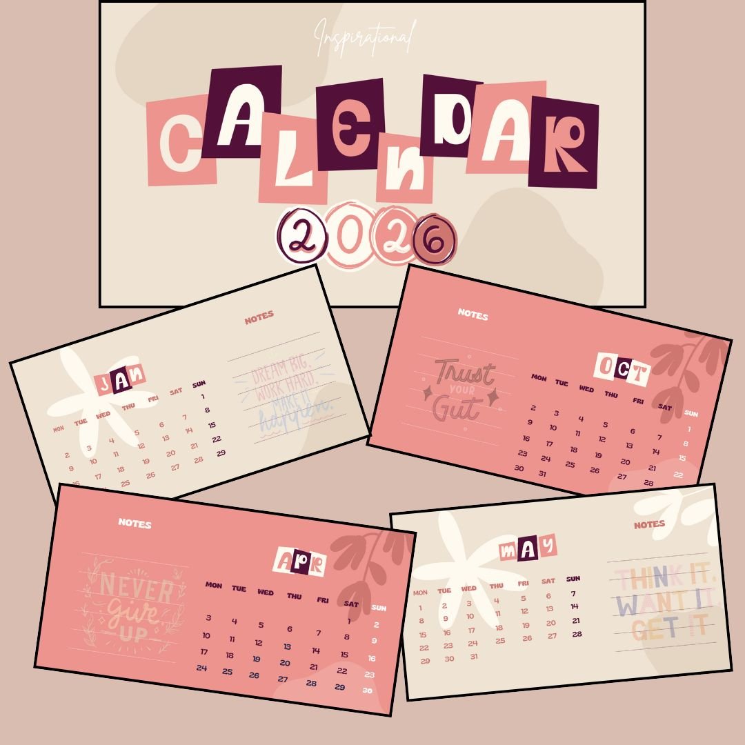"Inspire Every Day" – 12-Month Printable Inspirational Calendar ...