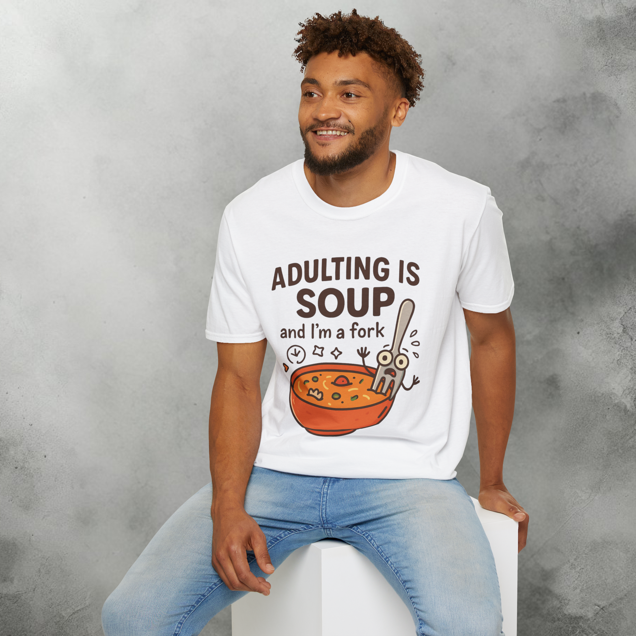 Adulting T-Shirt - Unisex Softstyle Tee for Life’s Forks – Sarcastic ...