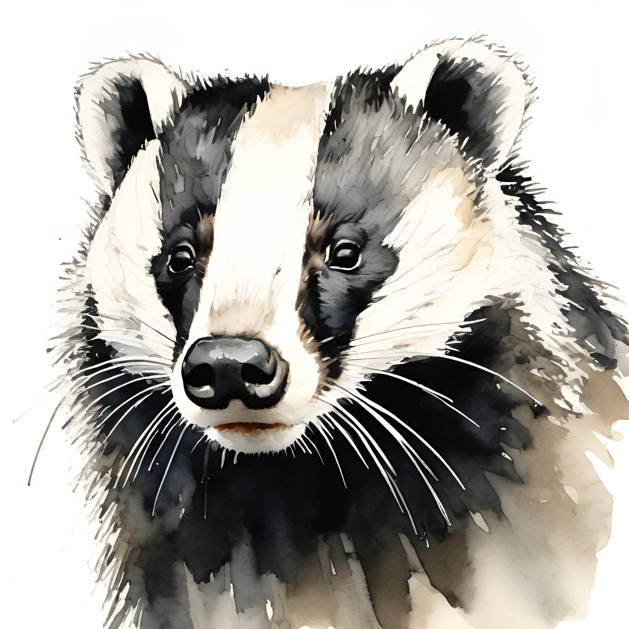 Badger – Digital Art Print | 8x8” | British Wildlife Collection ...