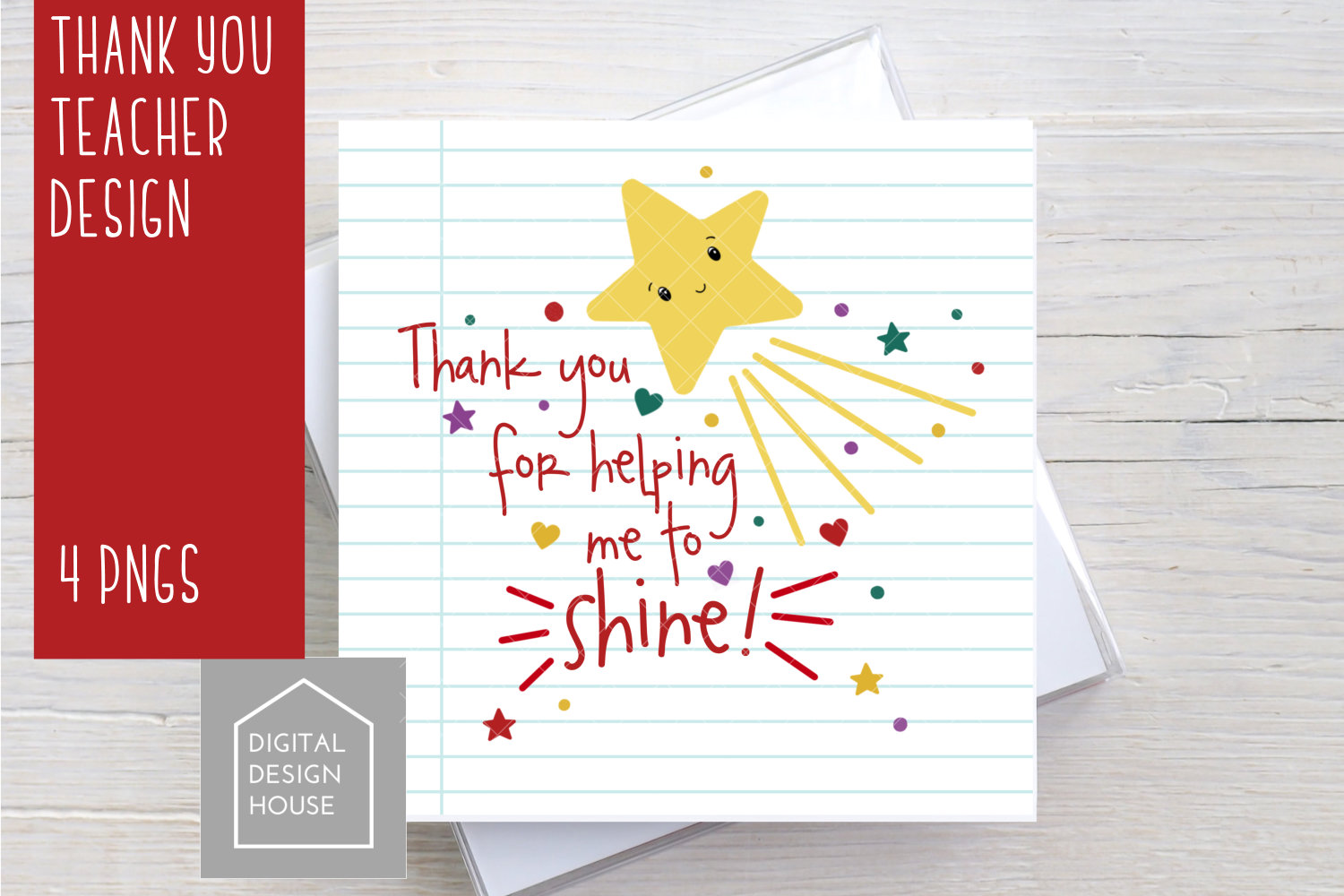 Thank You for Helping me Shine TEACHER Thank You - 4 PNGS - Payhip