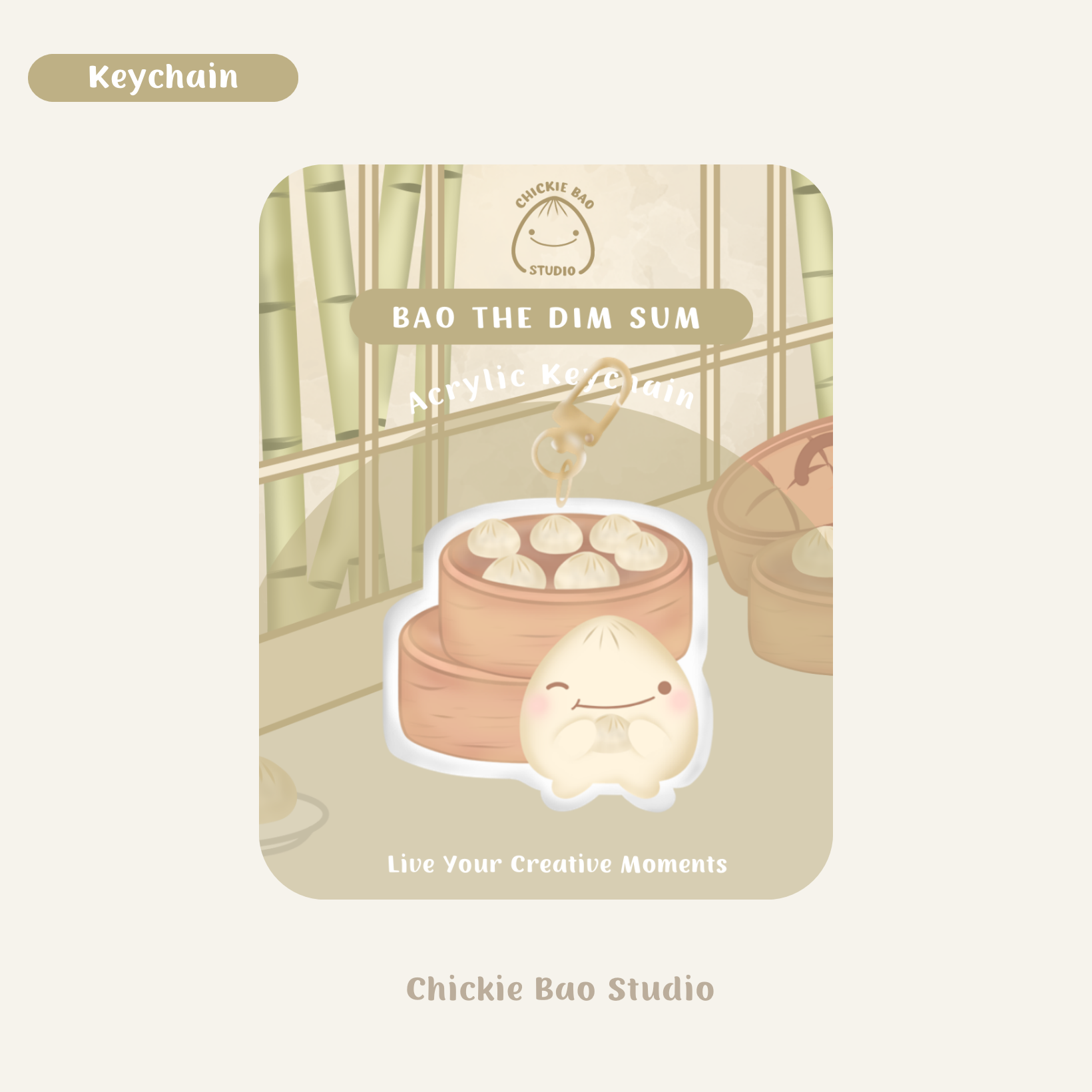 Bao the dim sum - keychain - Payhip