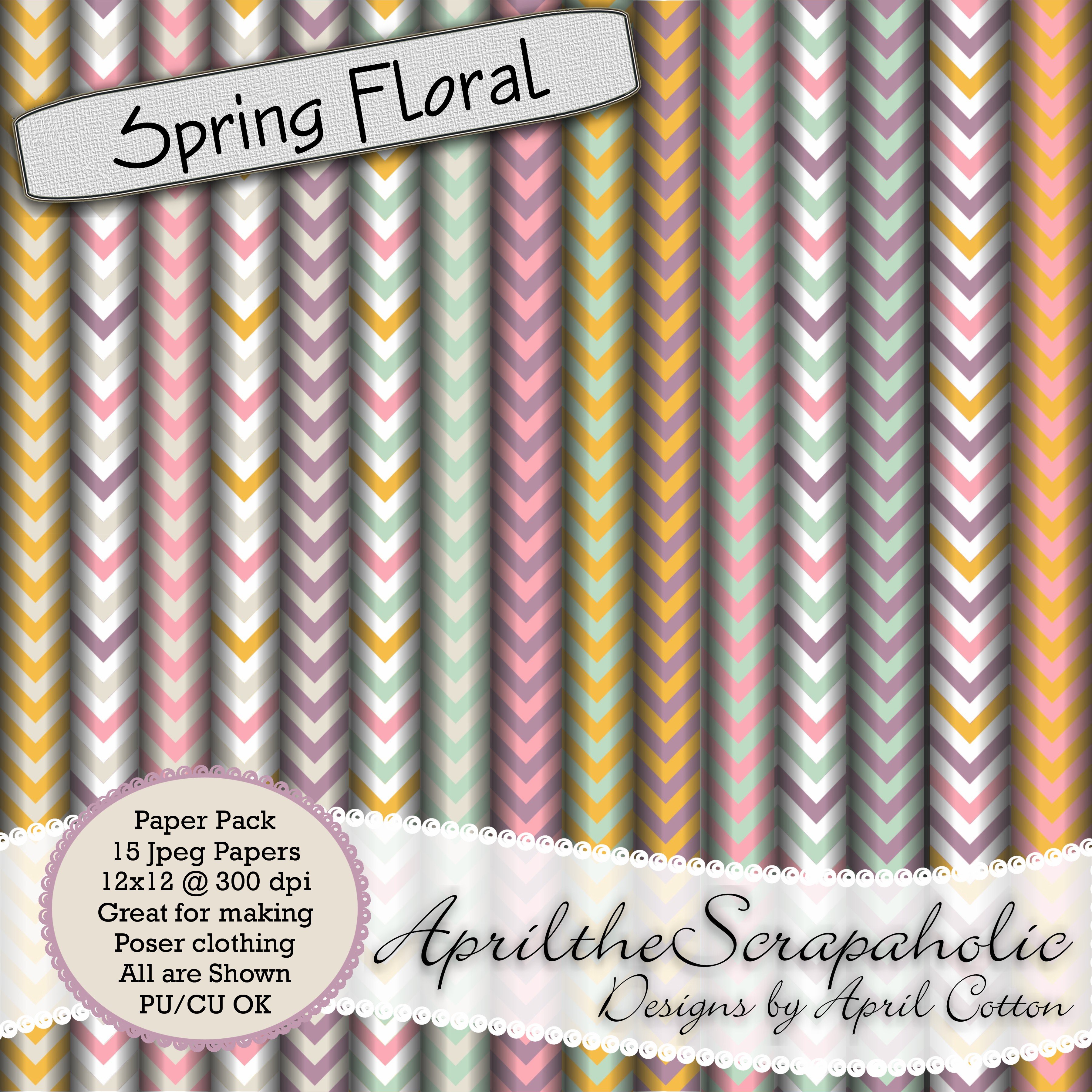 Spring Floral - Chevron Papers - Payhip
