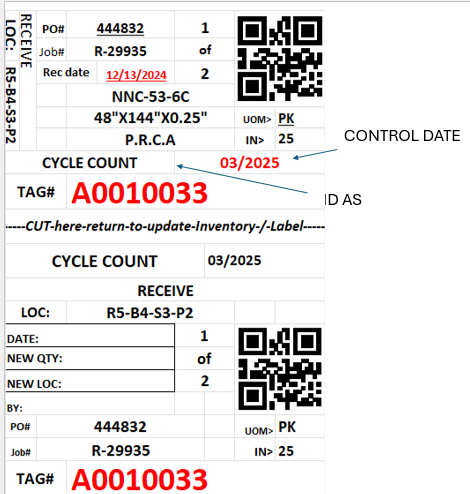 3"x2" QR code-STOCK-2 PART INVENTORY SMART LABEL TAGS