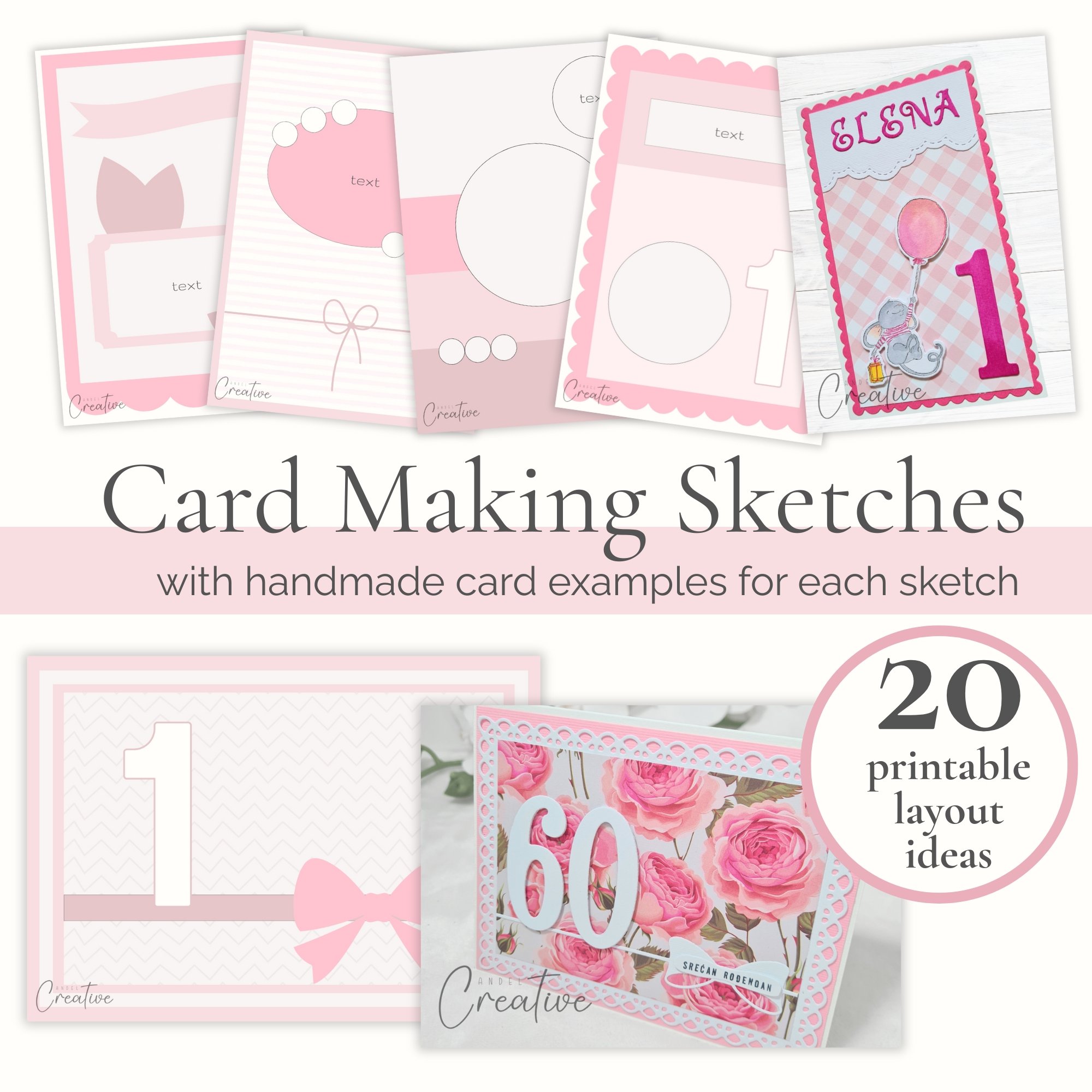 Card Making Sketches - Printable Card Layouts for Greeting Cards with ...