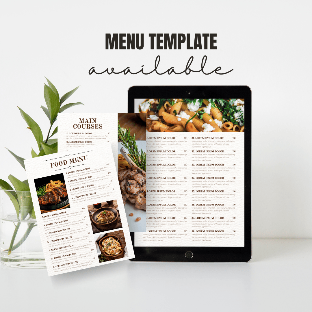 LP Digital Template Store - Menu Template - Payhip