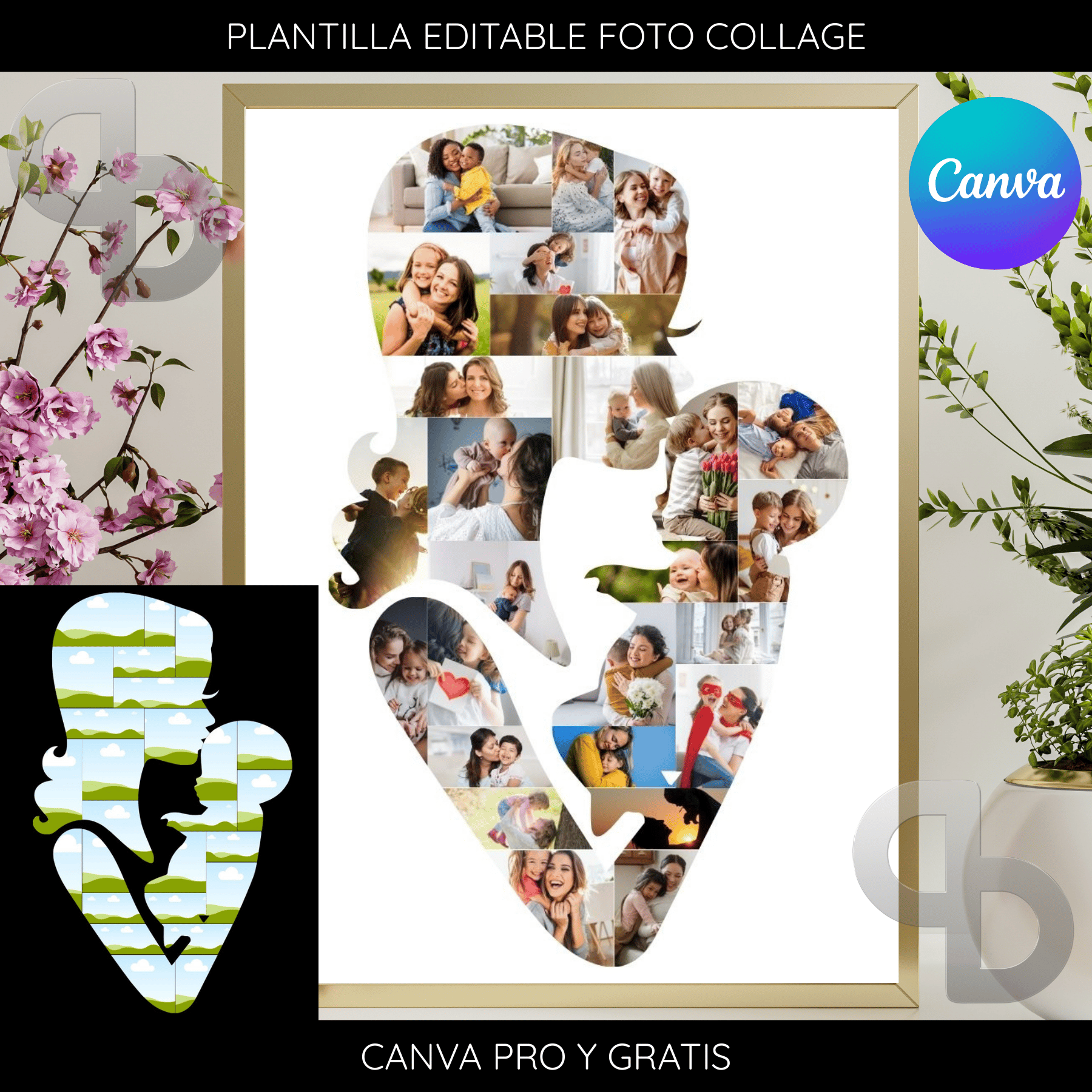 Embarazada 2 (16 fotos) - Foto collage editable para Canva Gratis o Pro ...