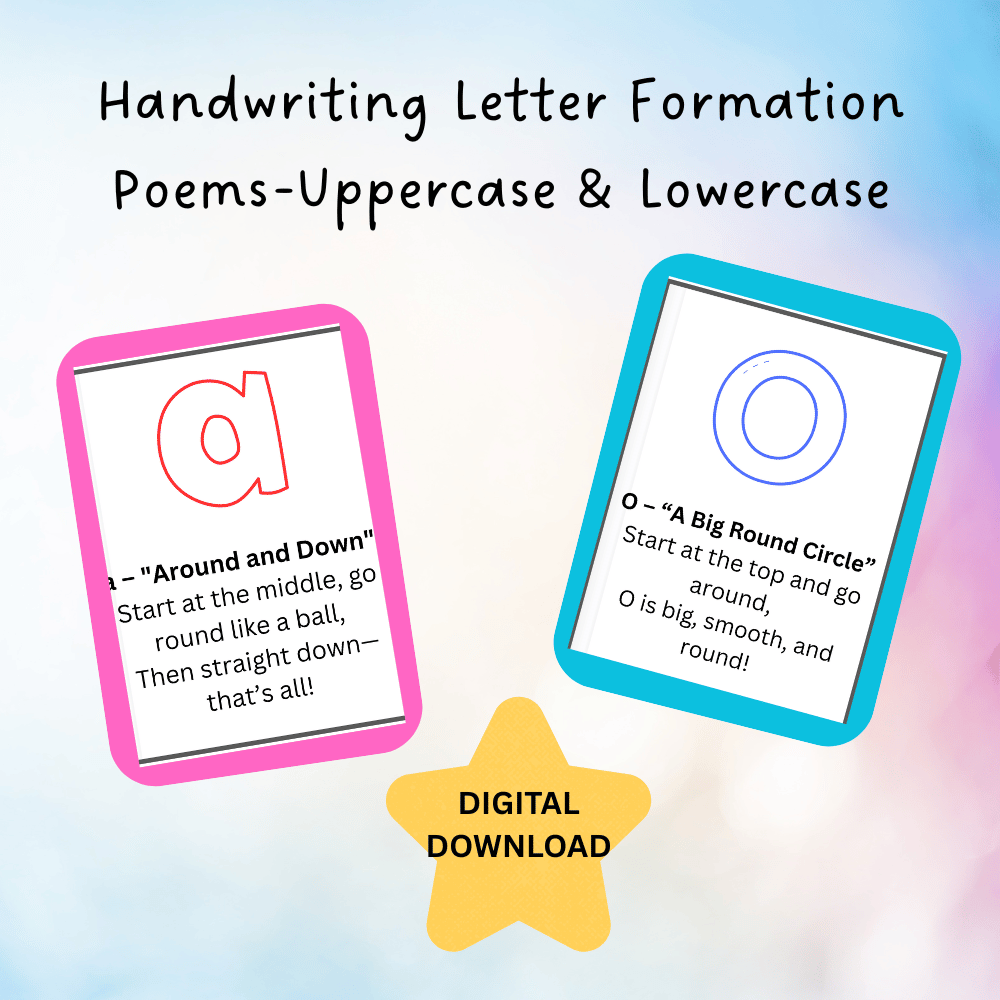 Handwriting Letter Formation Poems Both Uppercase and Lowercase
