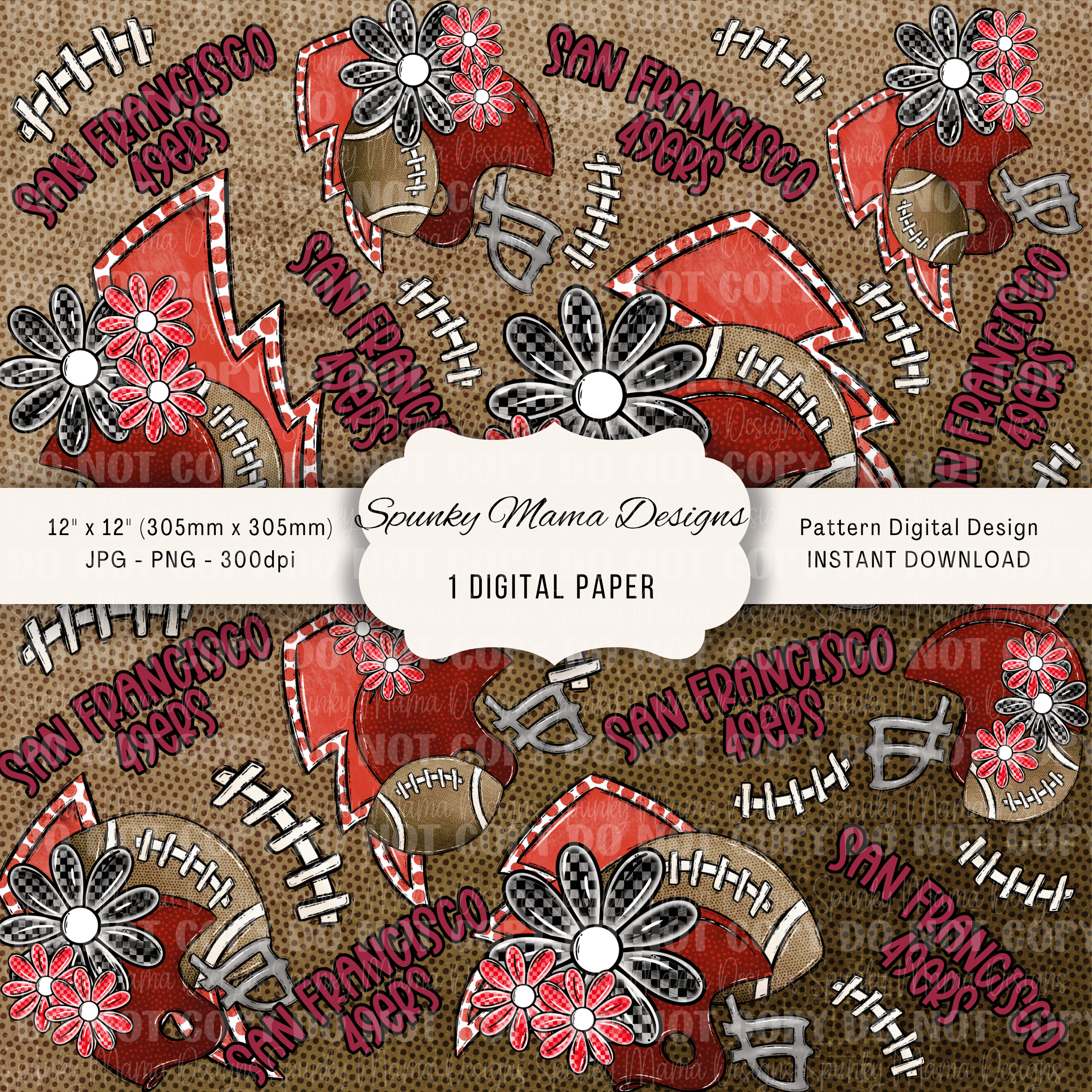 San Francisco 49ers With Flowers PNG Pattern - Payhip