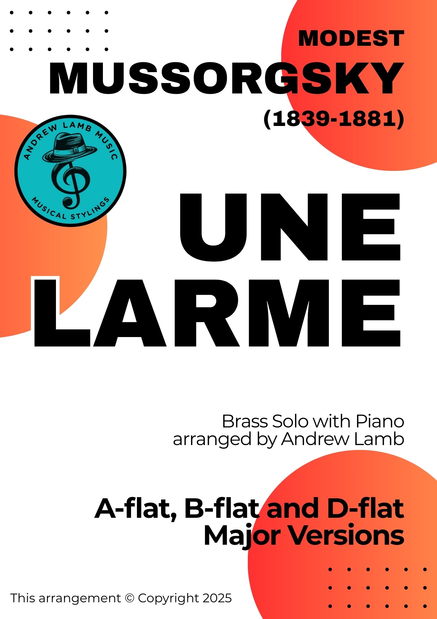 Modest MUSSORGSKY | Une Larme | Brass Solo with Piano Accompaniment ...