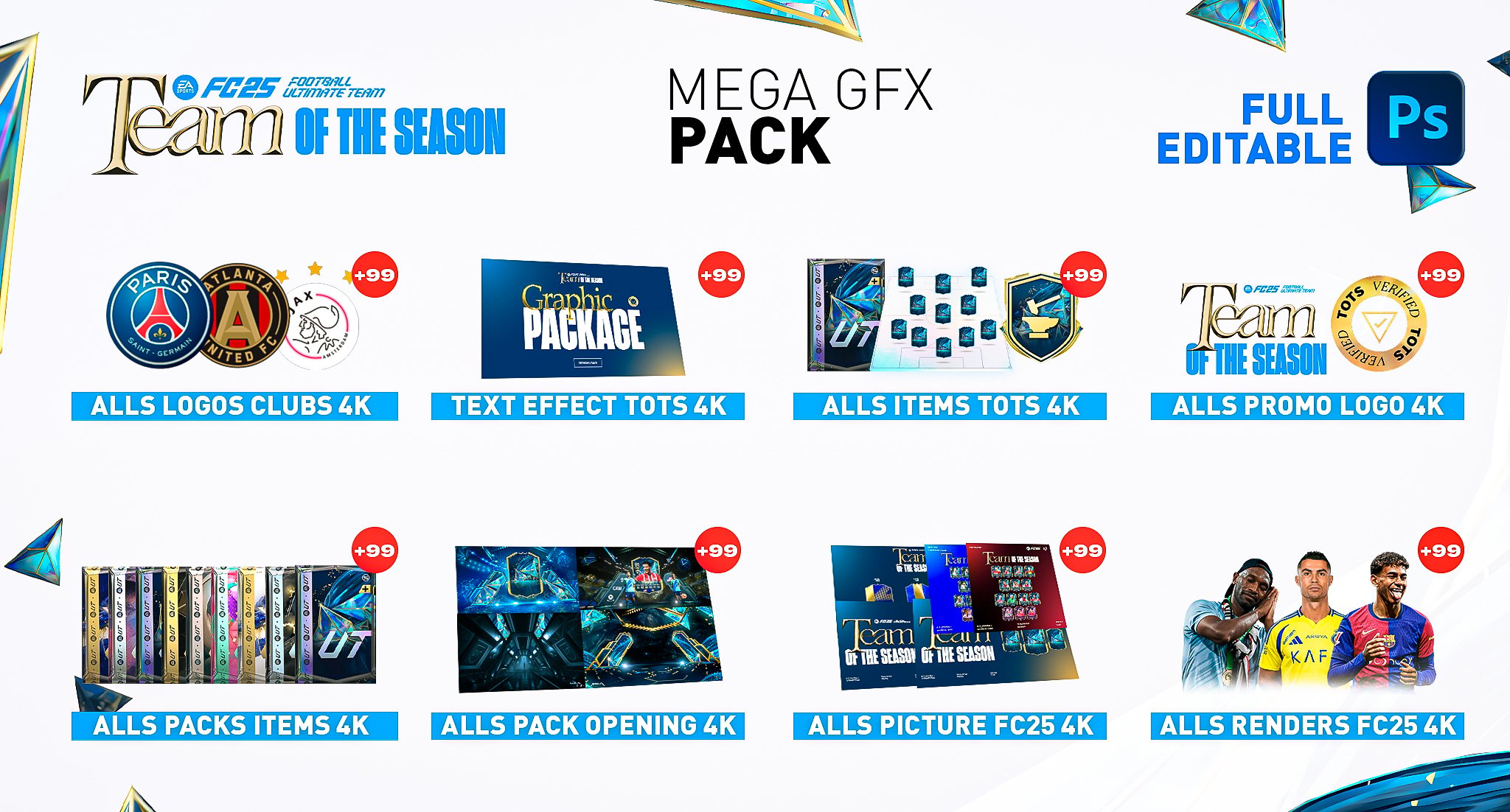 🎮 The Ultimate FIFA 25 GFX Pack for TOTS Creators (7000 Assets)