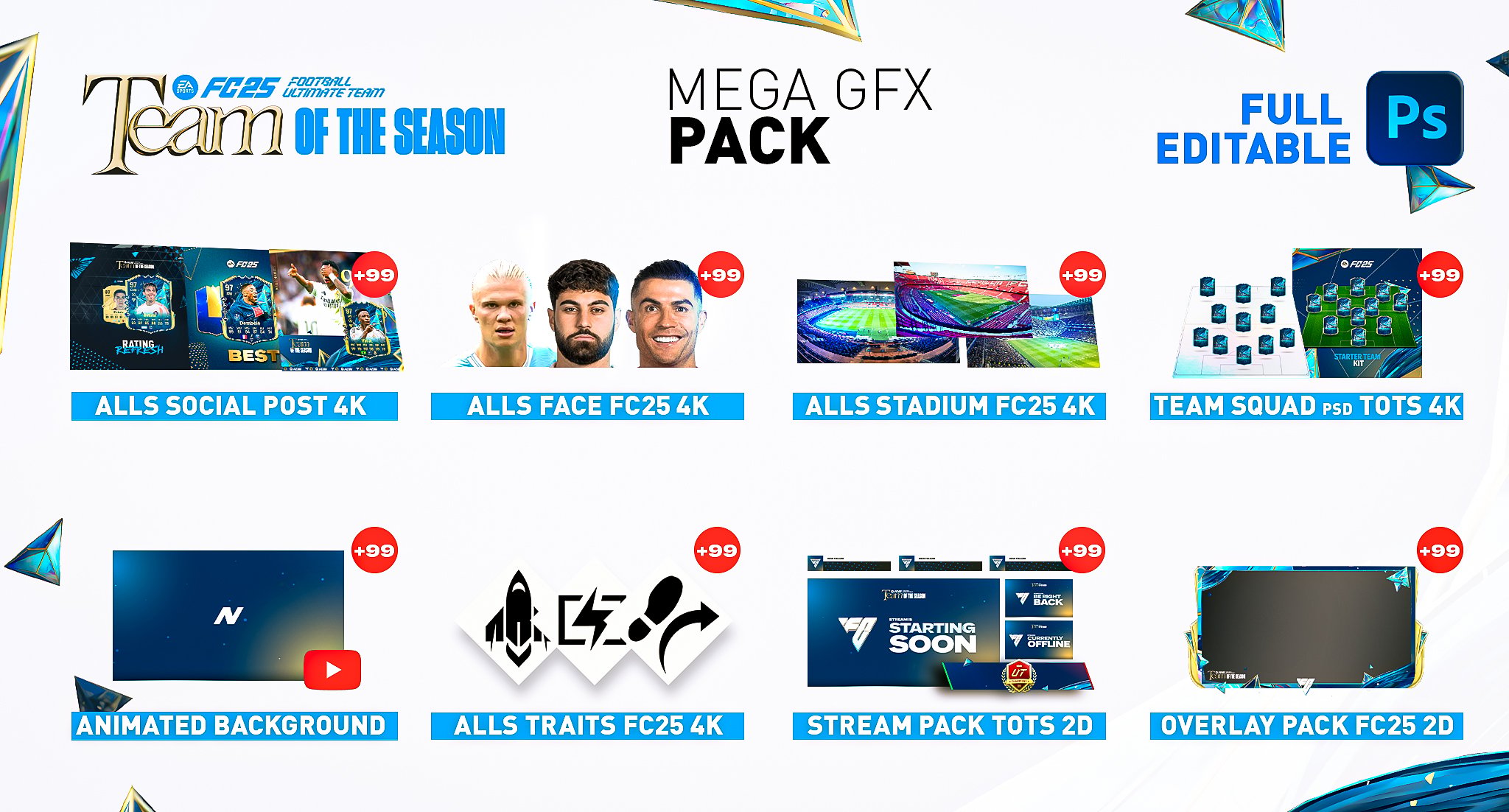 🎮 The Ultimate FIFA 25 GFX Pack for TOTS Creators (7000 Assets)