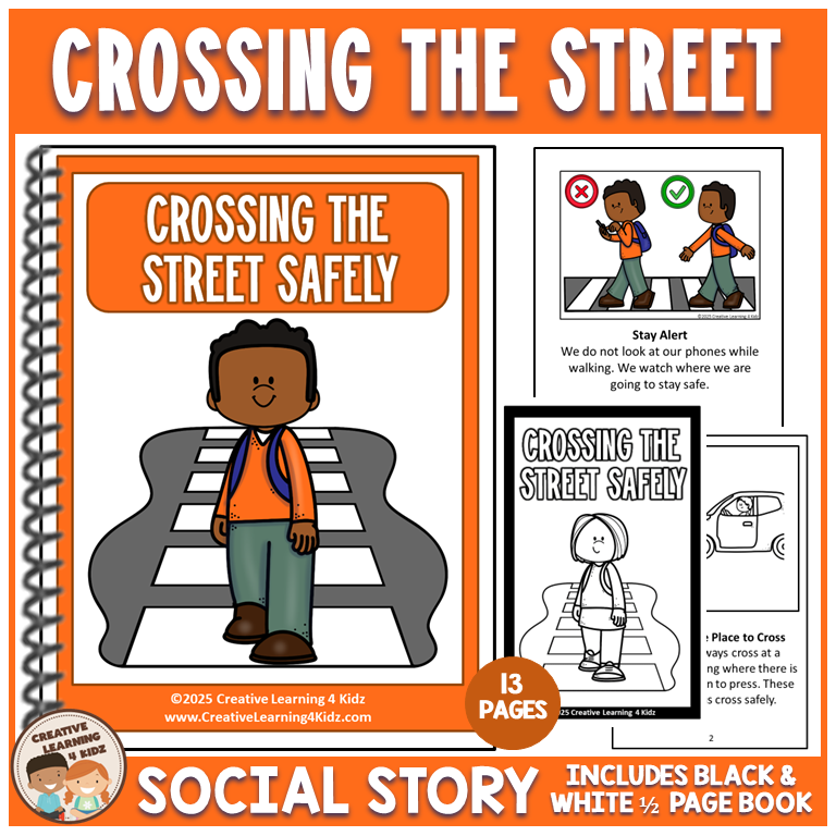 Crossing the Street Social Story Road Safety Awareness for Kids Special Ed