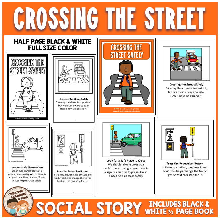Crossing the Street Social Story Road Safety Awareness for Kids Special Ed