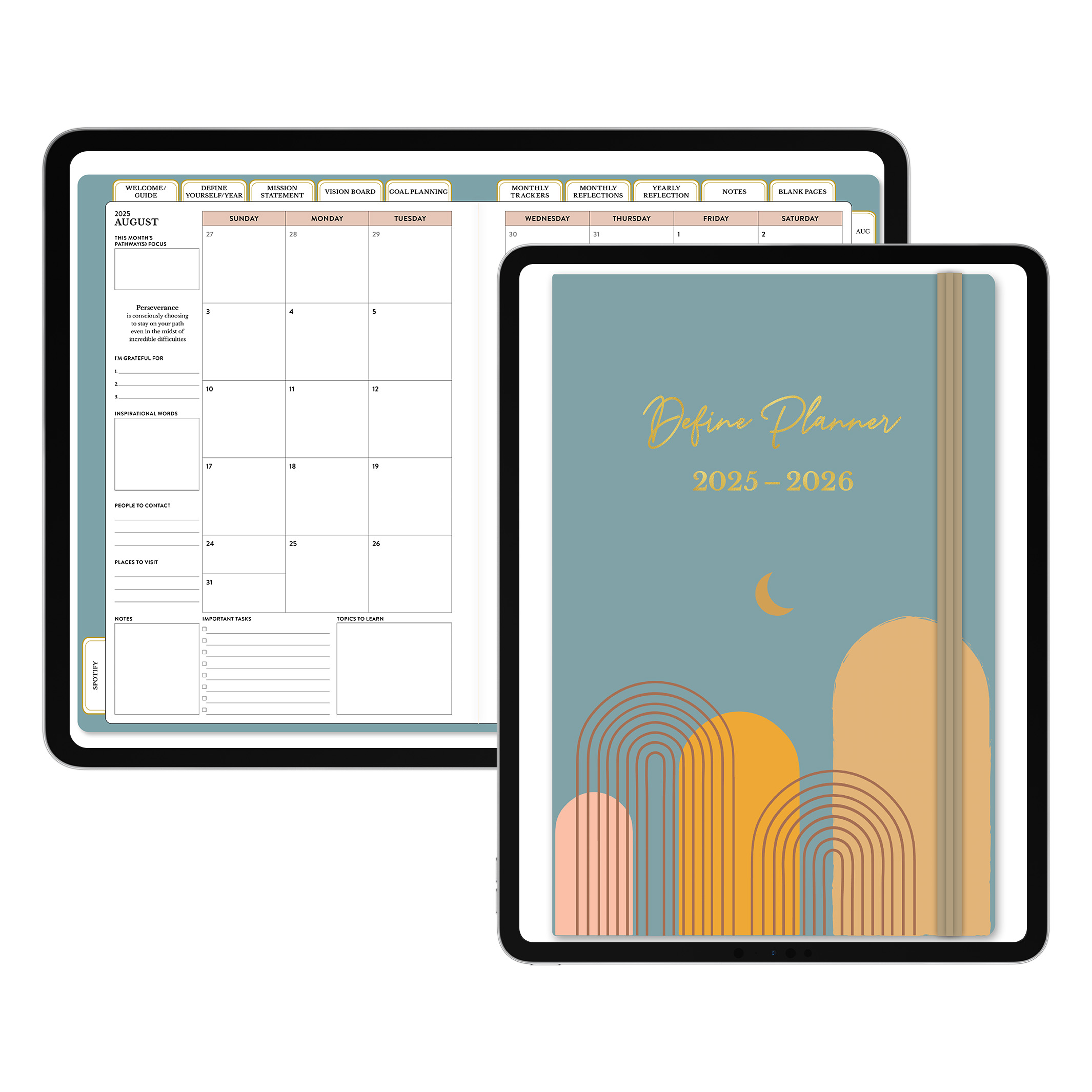2025-2026 Mid-Year Monthly & Weekly Digital Planner - Desert Moon