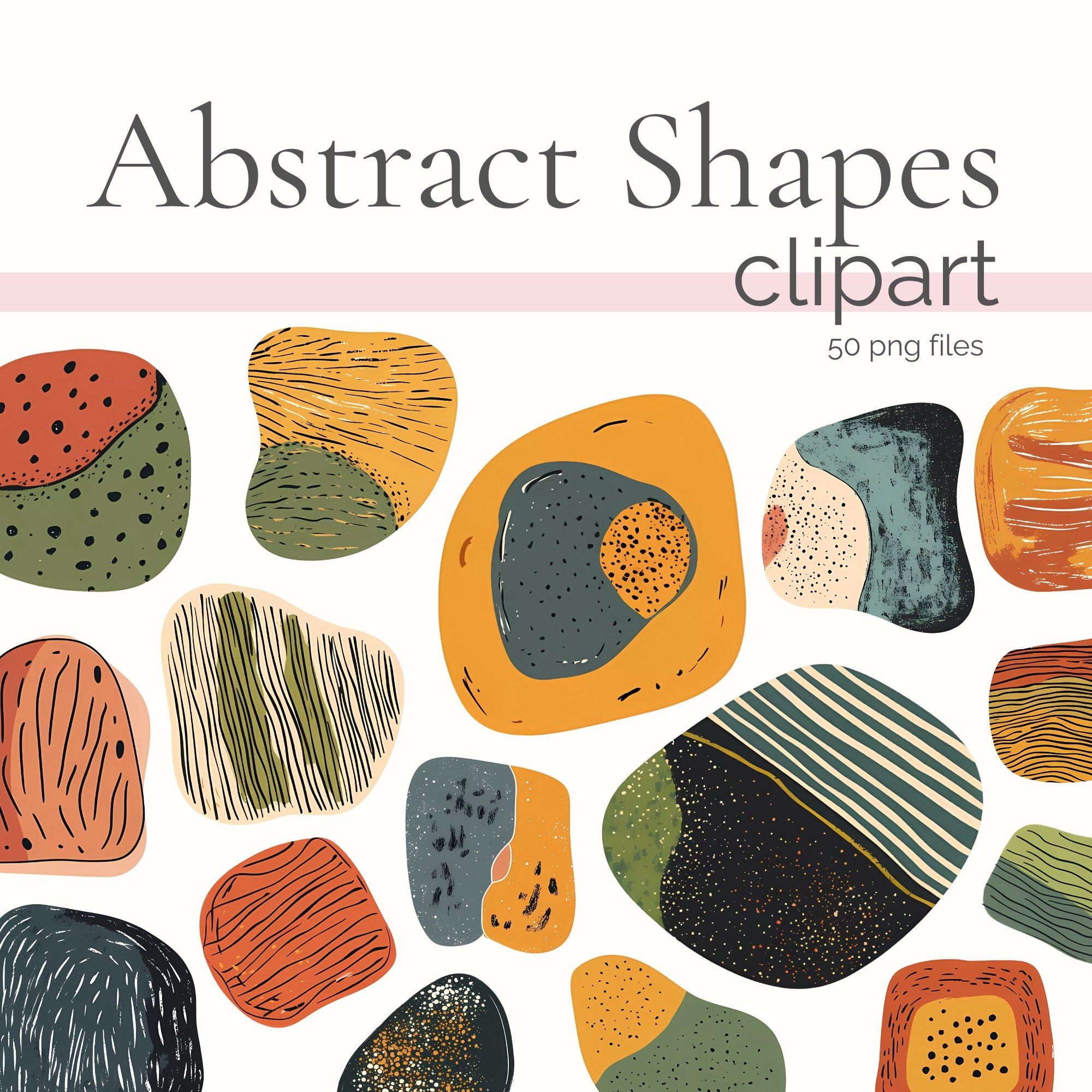 Abstract Boho Shapes Clipart, Bohemian Shape Clipart - Payhip