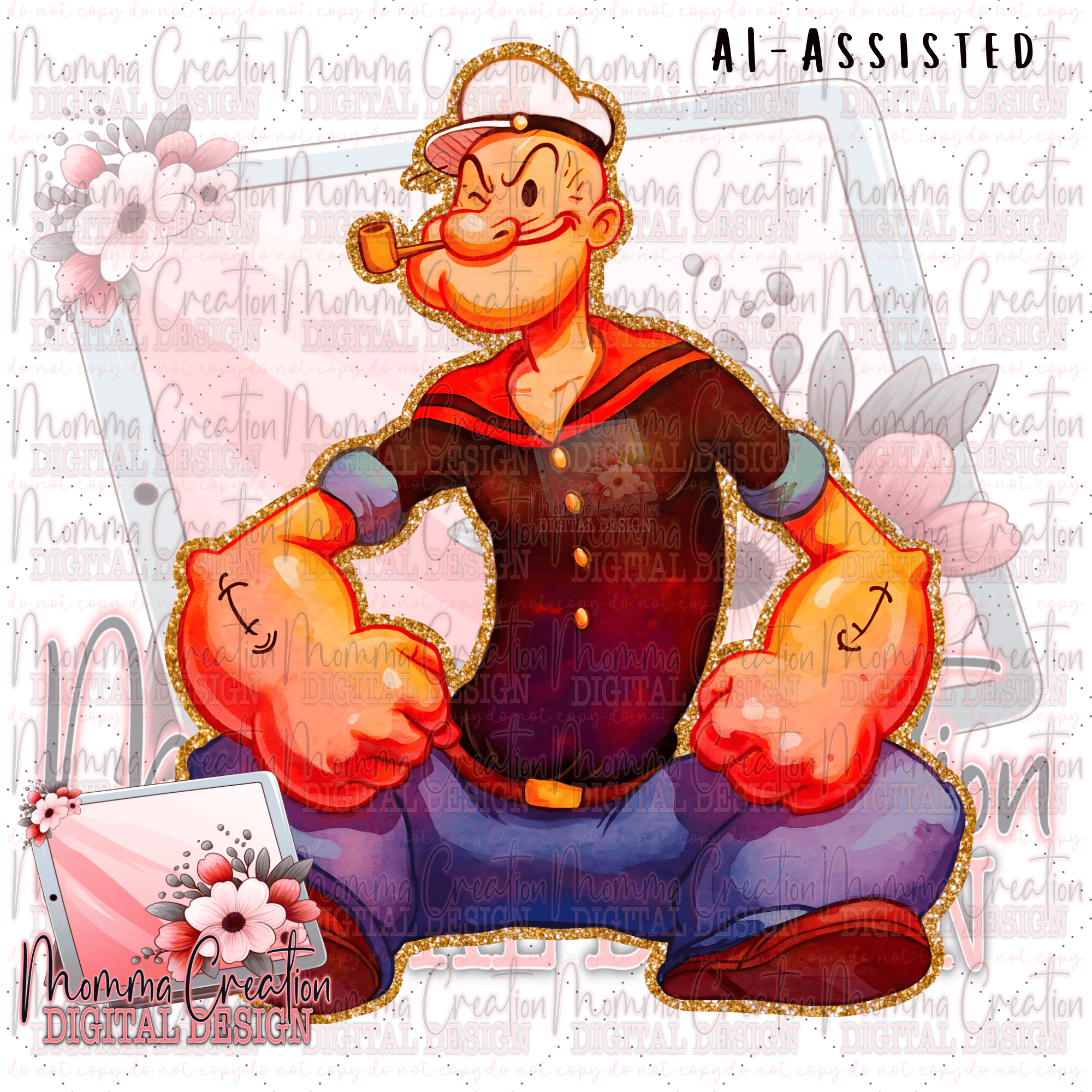 Popeye with gold single clipart - Payhip