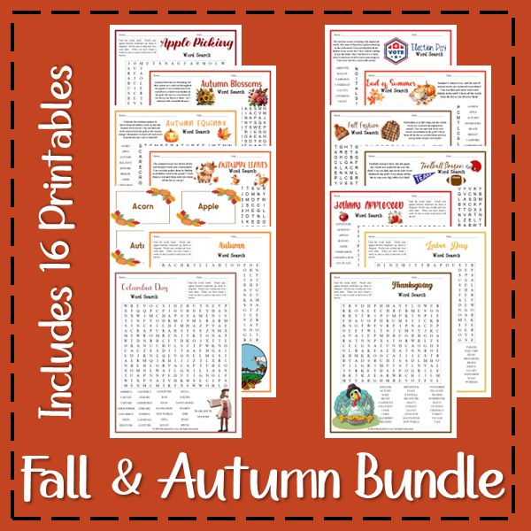 Fall & Autumn Word Puzzle Bundle - Payhip